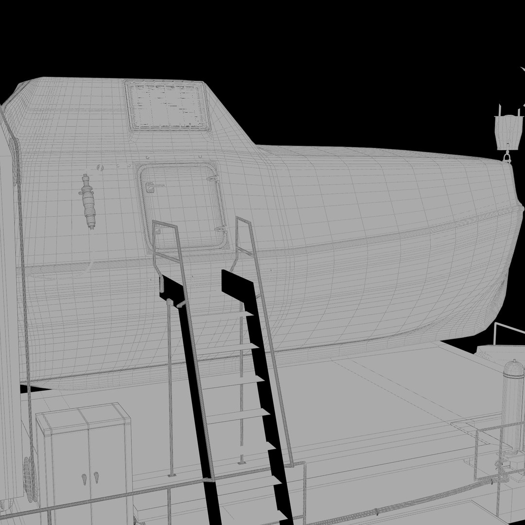 3D Modern Lifeboat And Davits - TurboSquid 2027658