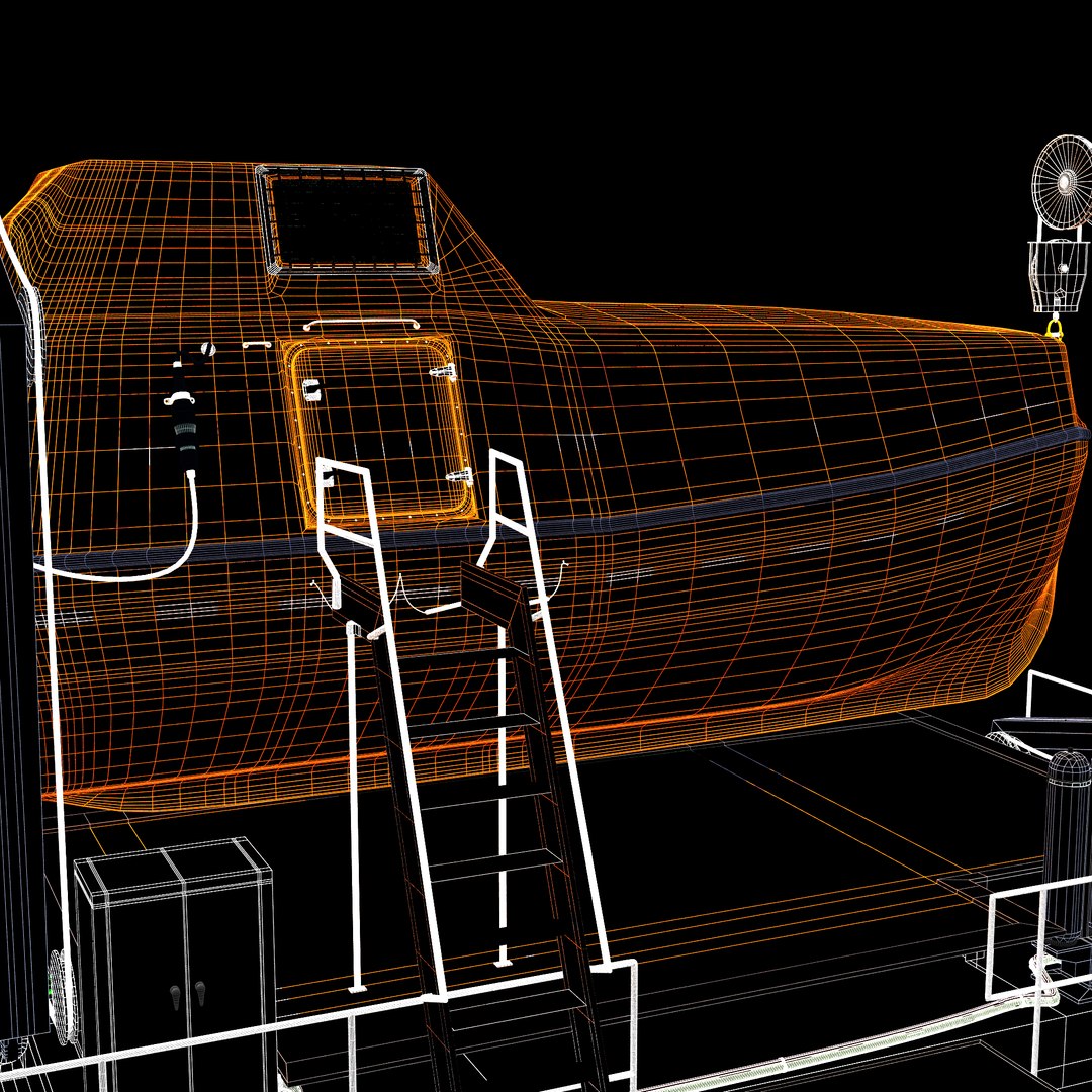 3D Modern Lifeboat And Davits - TurboSquid 2027658