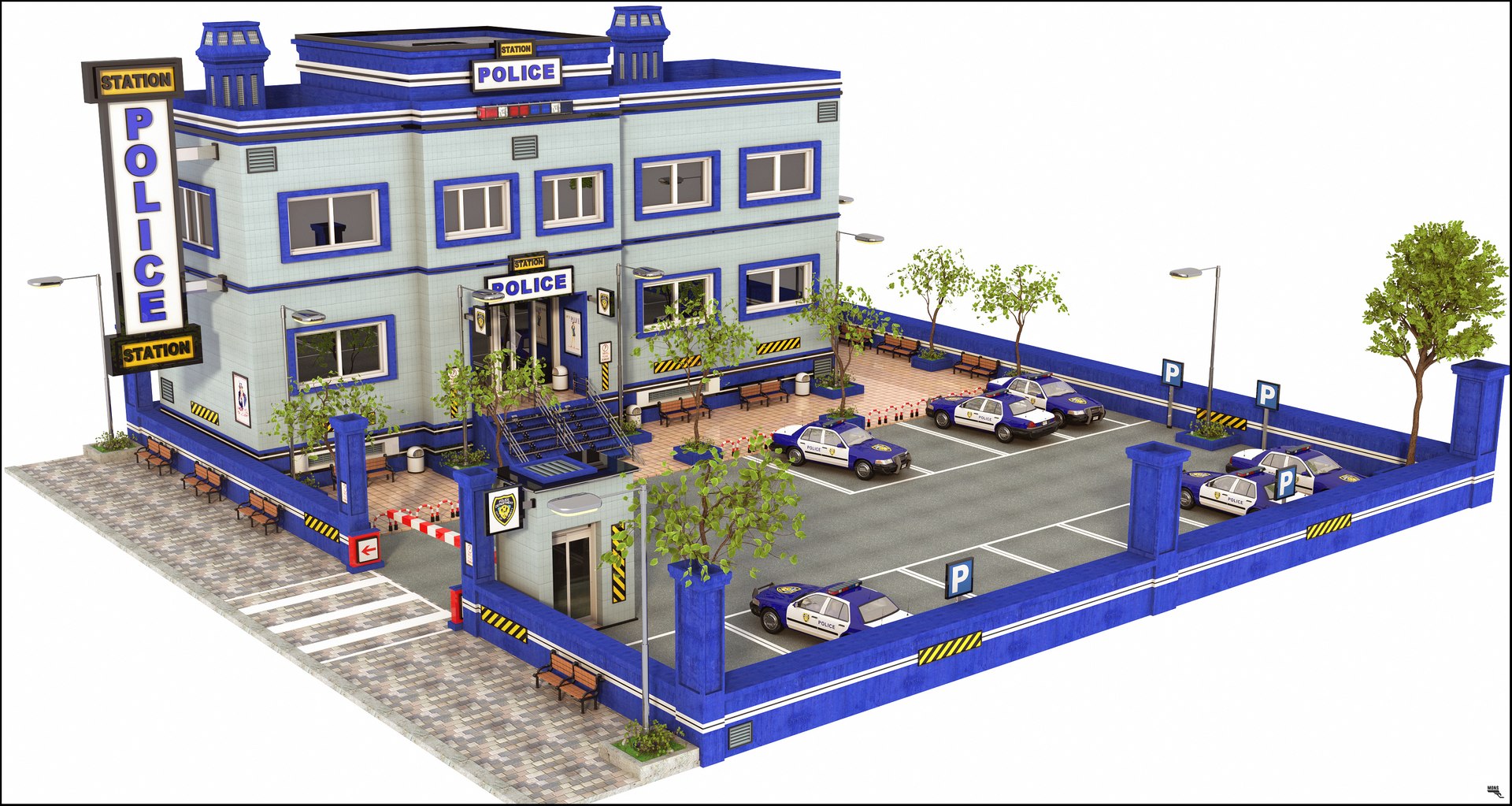 3D Police Station - TurboSquid 1212626