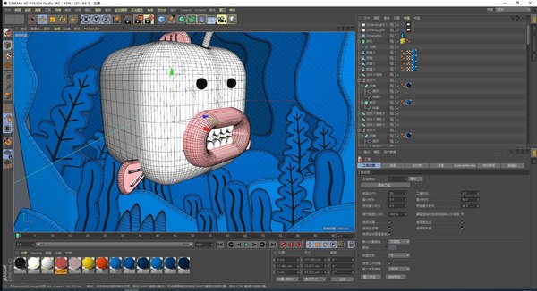 3D model Cartoon fish Monkfish Toadfish stammer fish Light fish Ugly ...