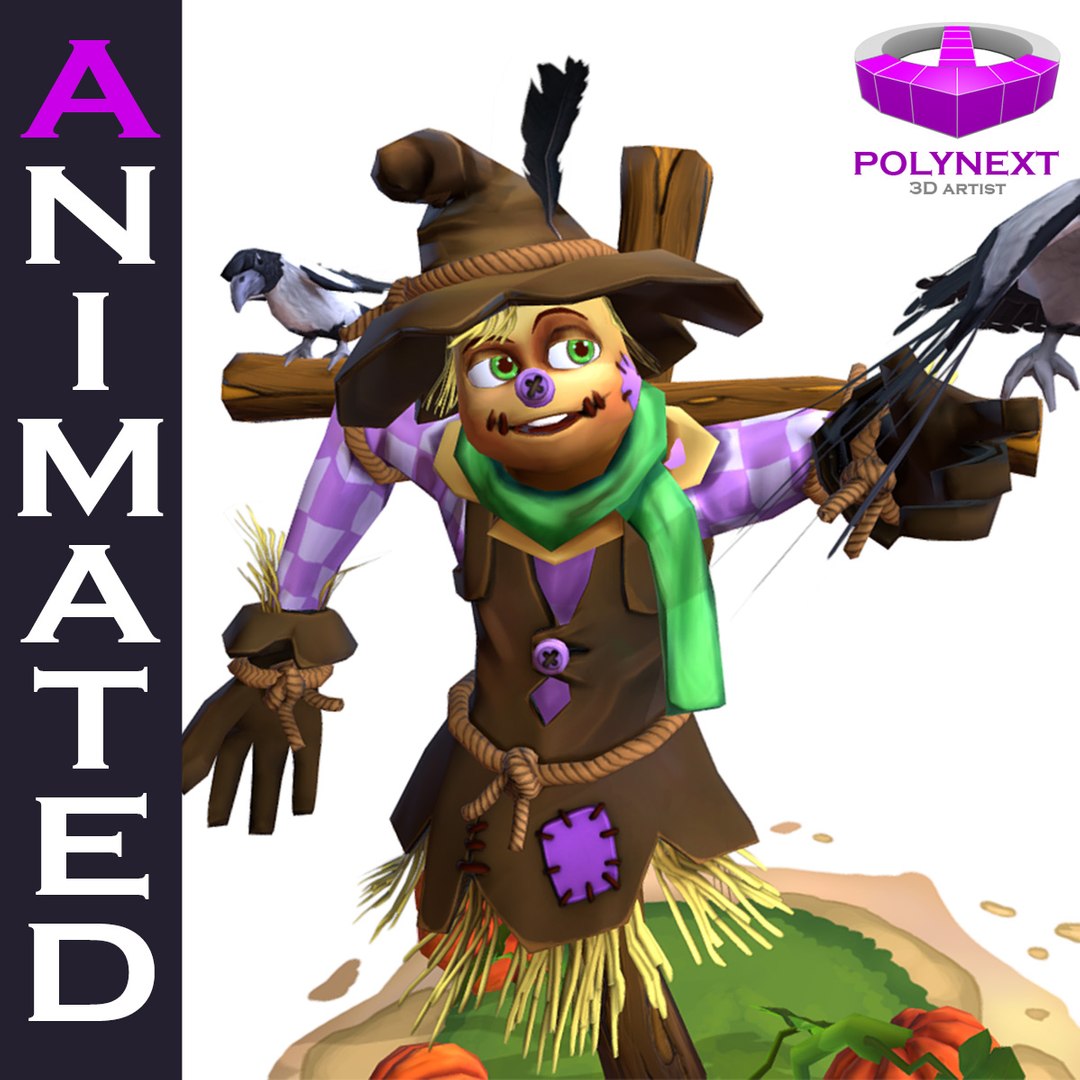 3D Cartoon Talking Scarecrow - TurboSquid 1282213
