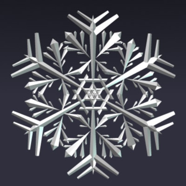 3d snow snowflake model