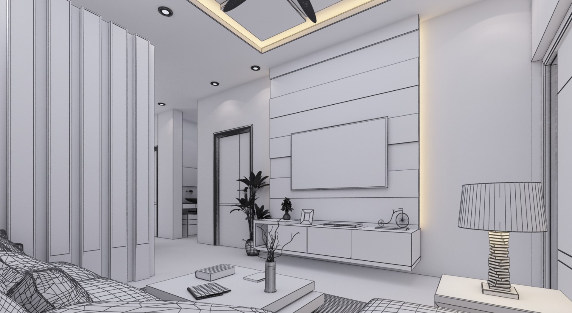 3d realistic living model