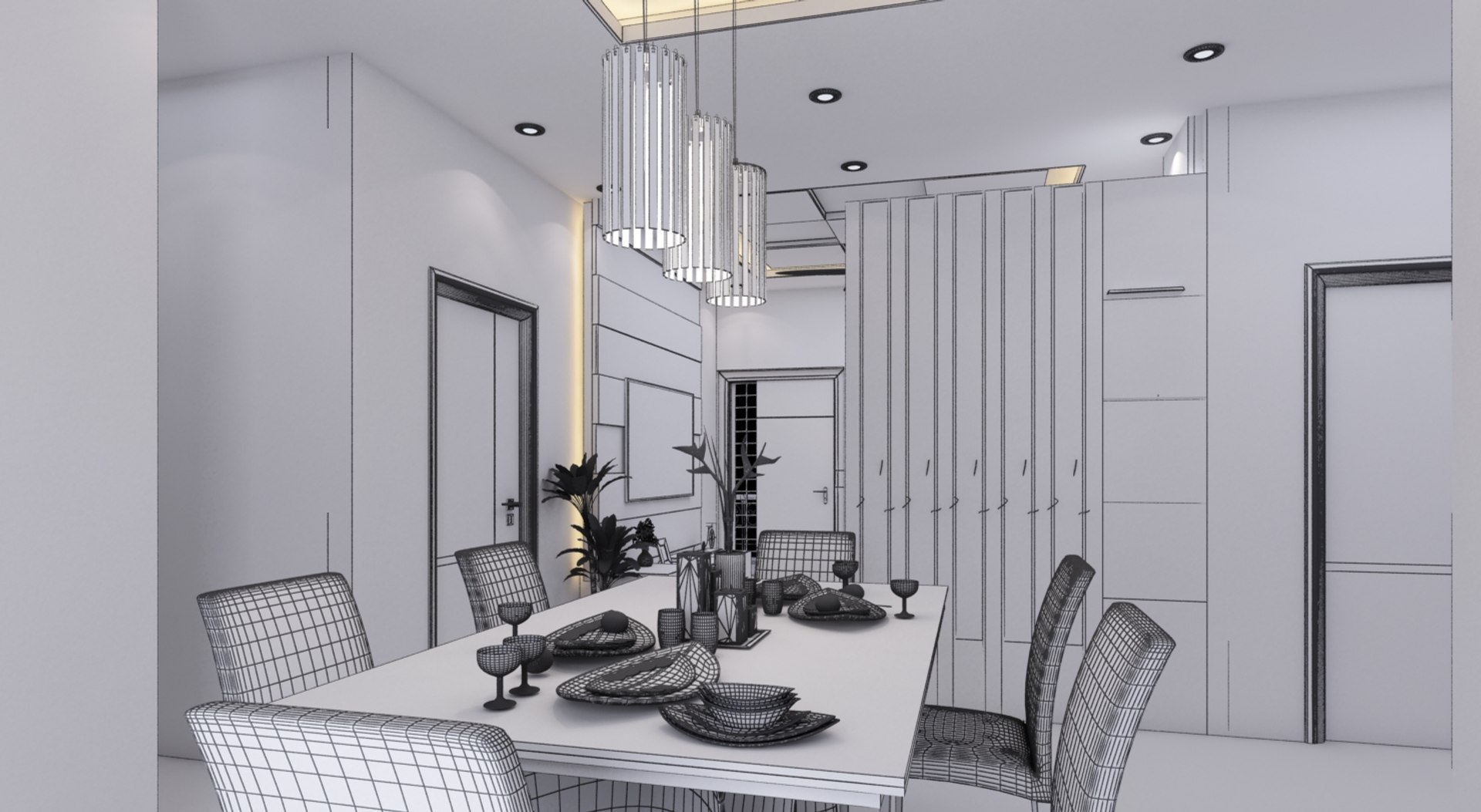 3d realistic living model