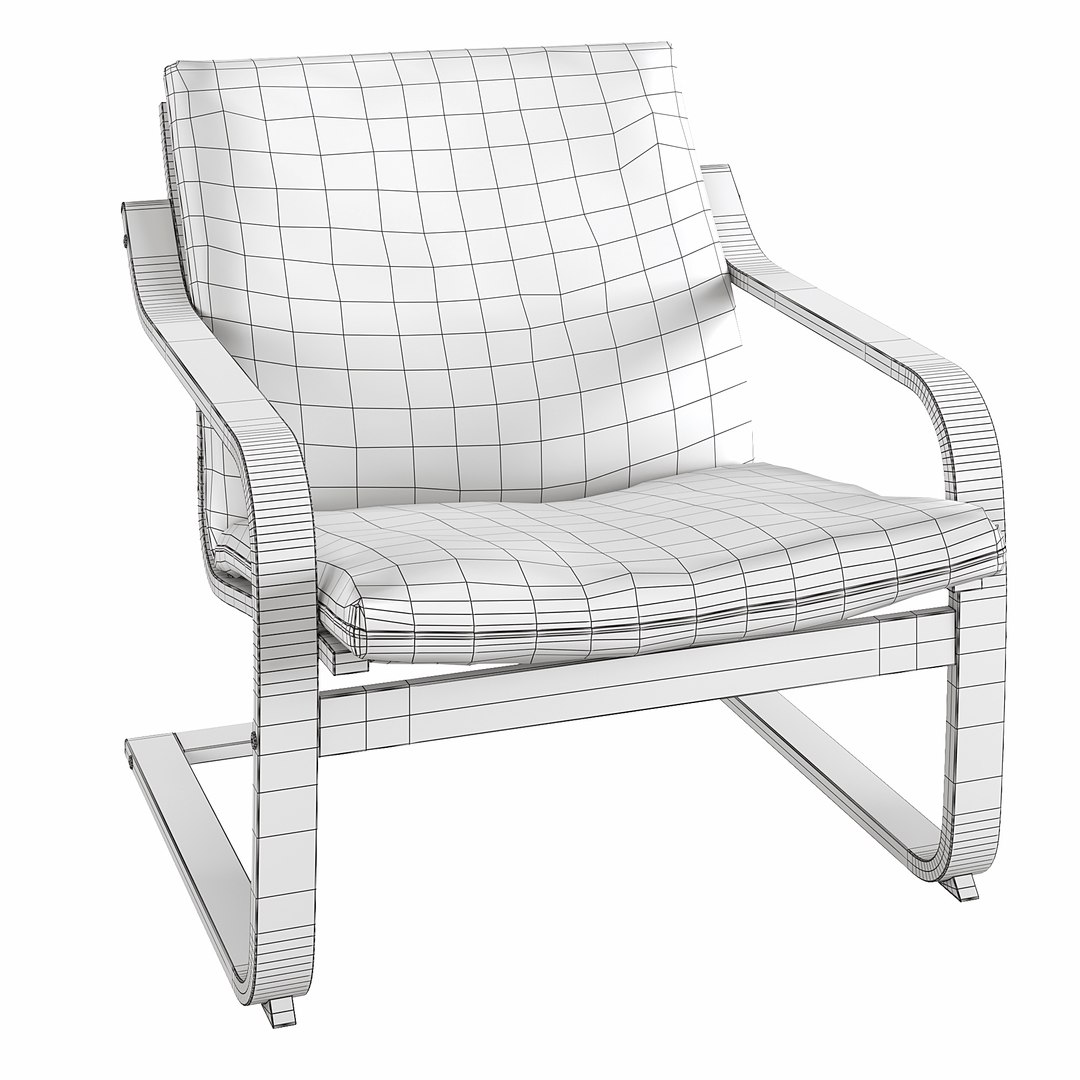 3D Ikea Poang Low Back Armchair Model - TurboSquid 2267577