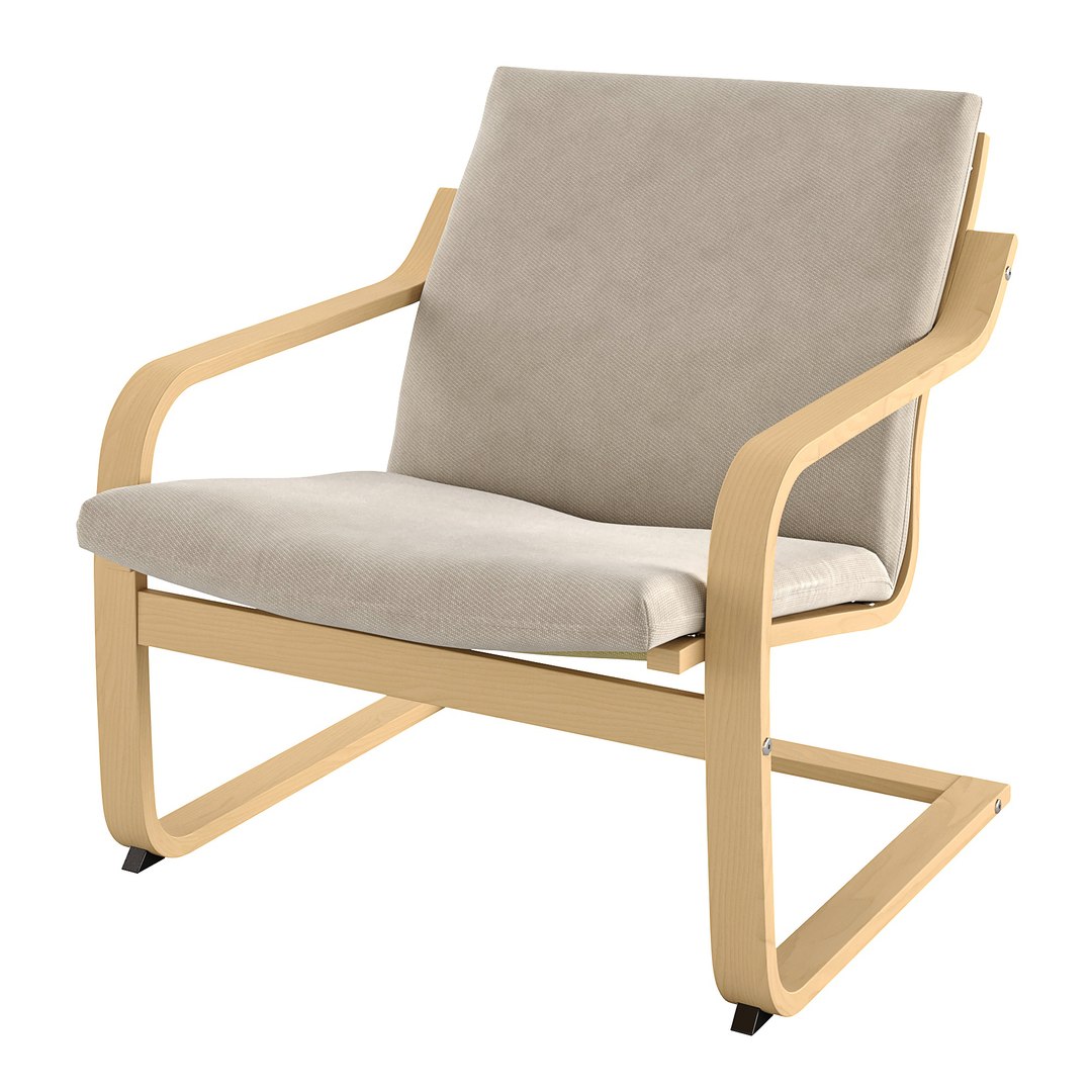 3D Ikea Poang Low Back Armchair Model - TurboSquid 2267577