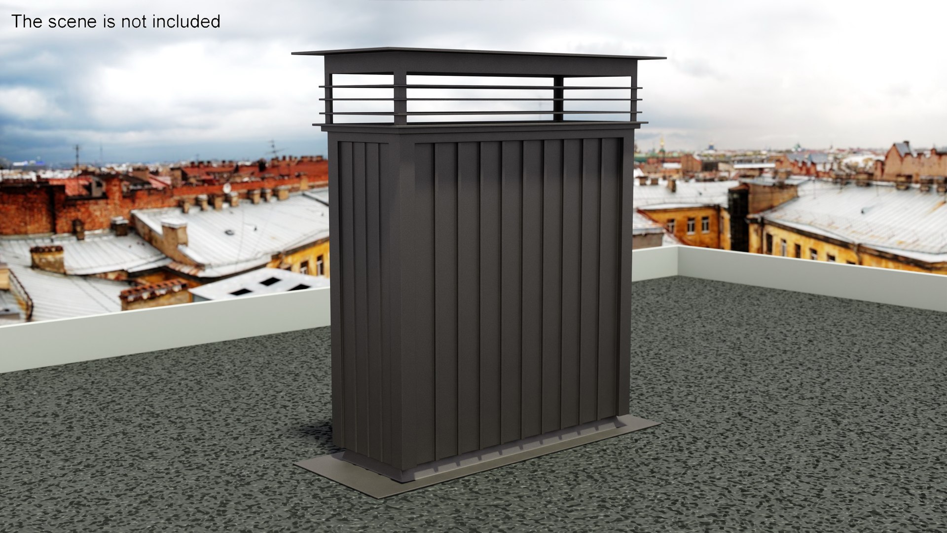 3D Metal Chimney Rectangular Black - TurboSquid 2051096