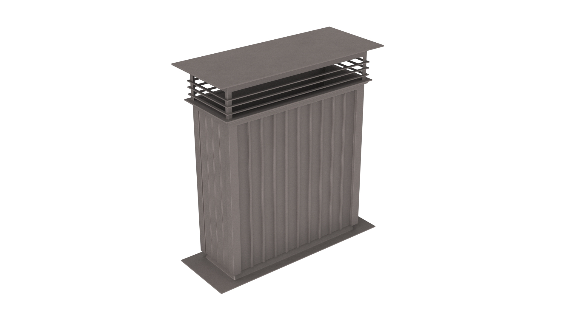3D Metal Chimney Rectangular Black - TurboSquid 2051096