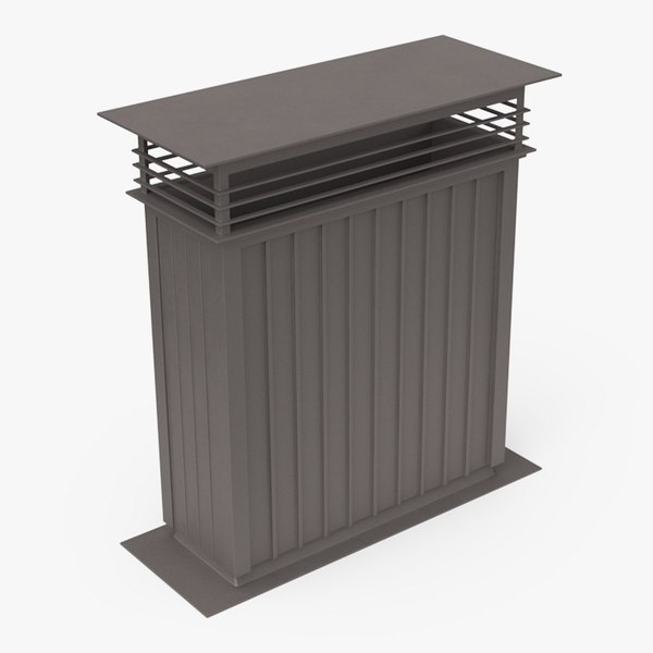 modelo 3d Metal Chimney Rectangular Black - TurboSquid 2051096