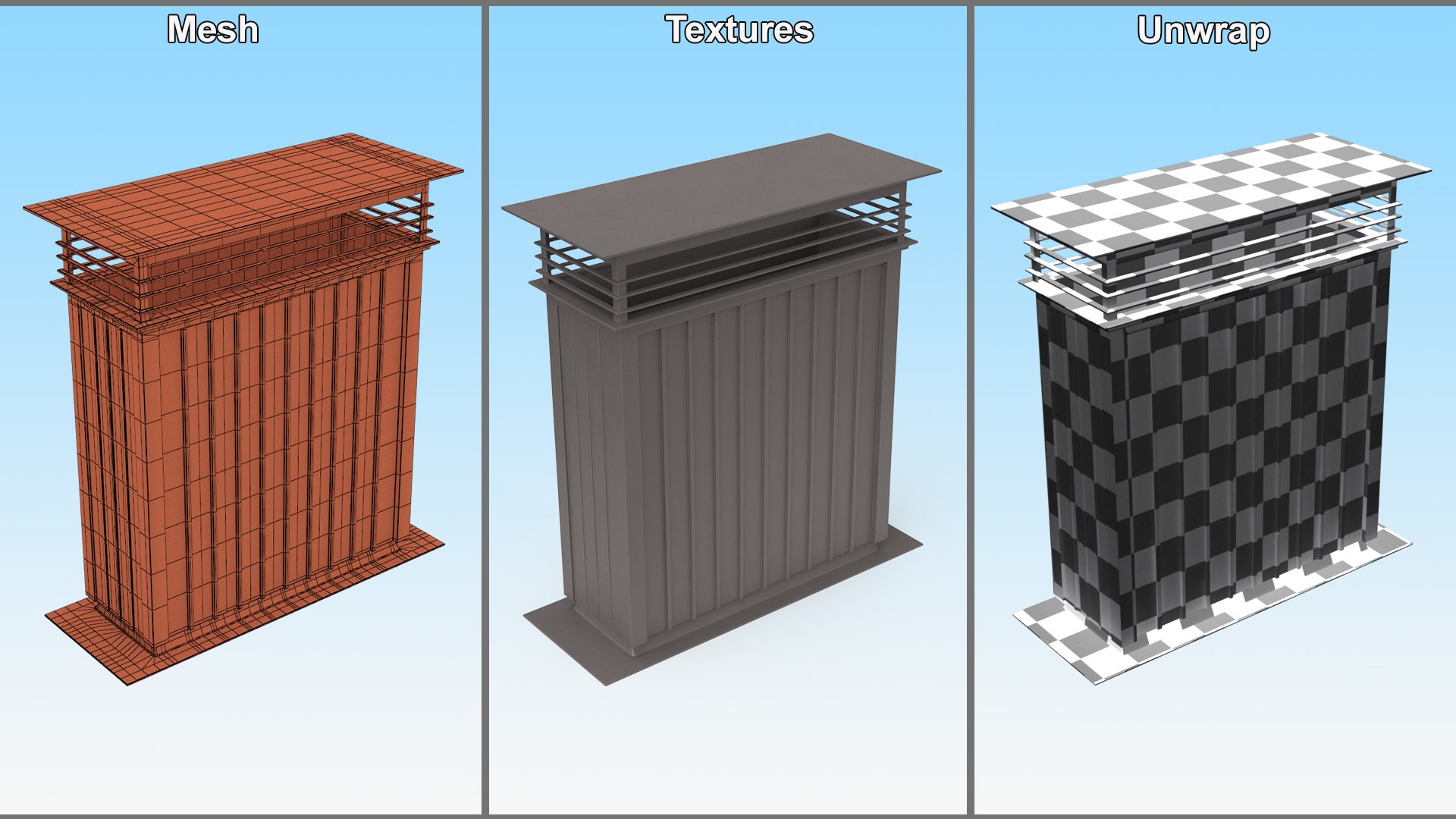 3D Metal Chimney Rectangular Black - TurboSquid 2051096