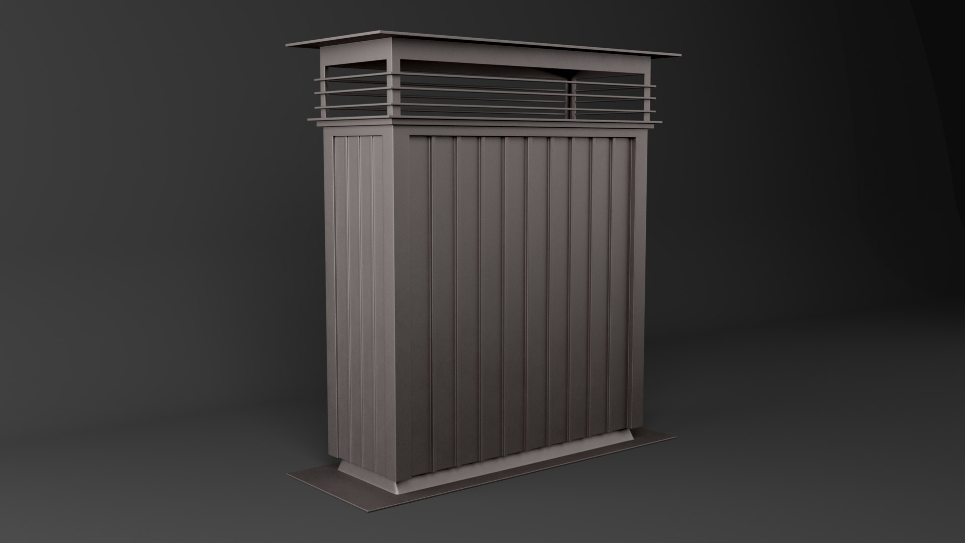 3D Metal Chimney Rectangular Black - TurboSquid 2051096