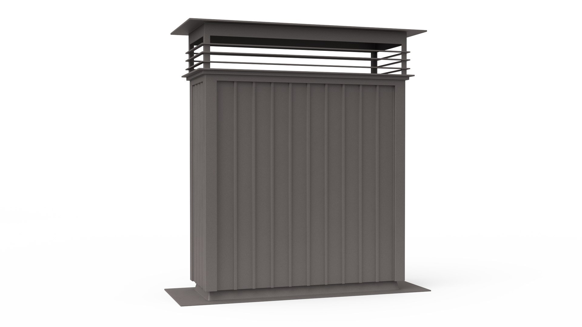 3D Metal Chimney Rectangular Black - TurboSquid 2051096
