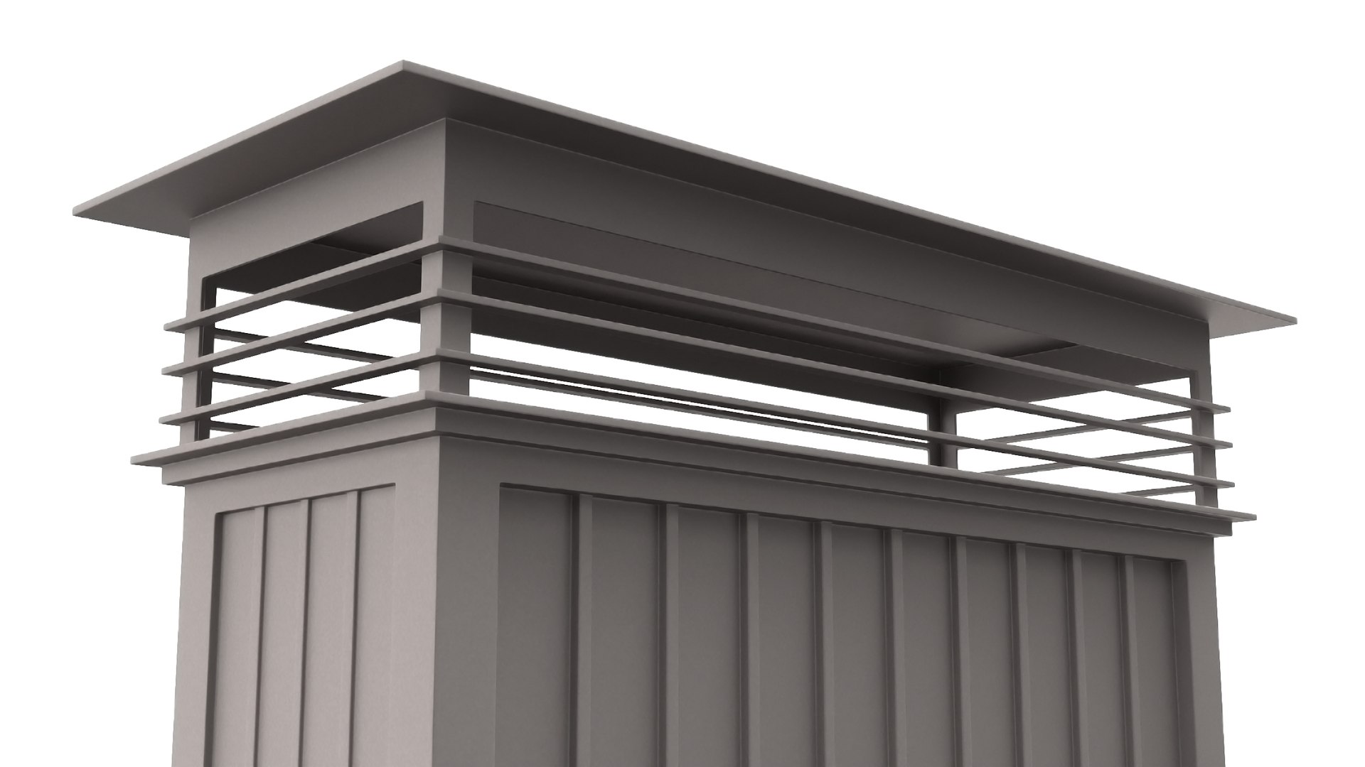 3D Metal Chimney Rectangular Black - TurboSquid 2051096