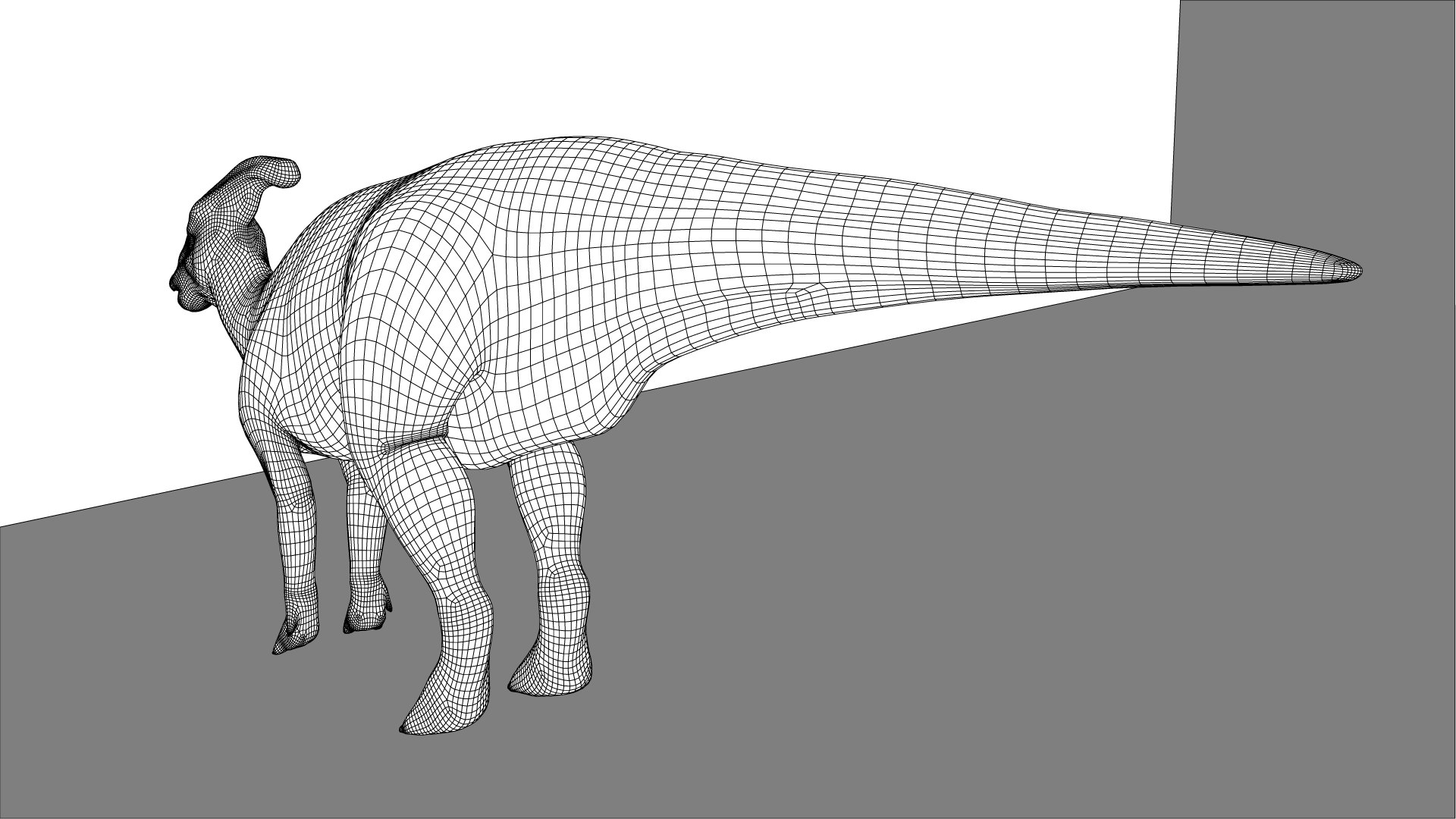 3d Model Of Parasaurolophus