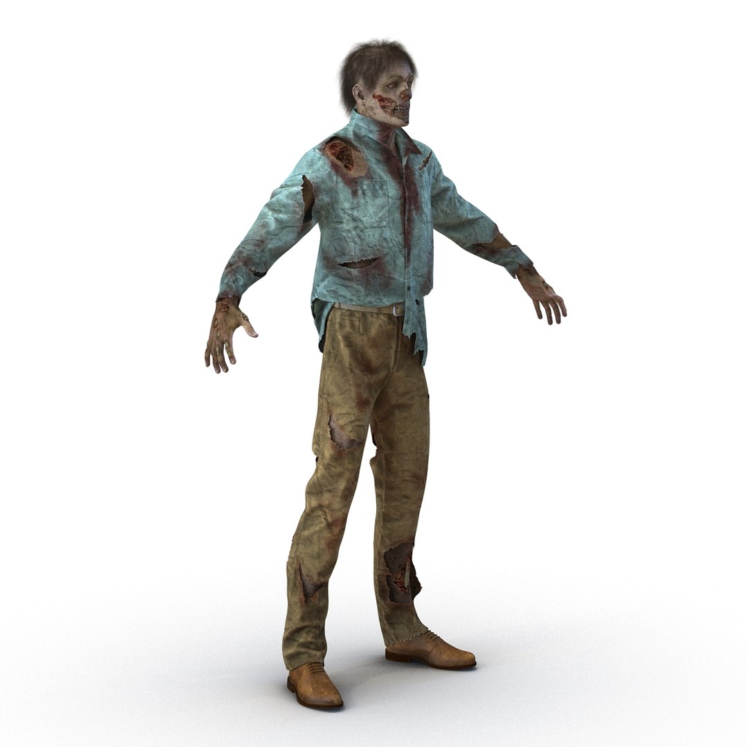 zombie hair modeled 3d model