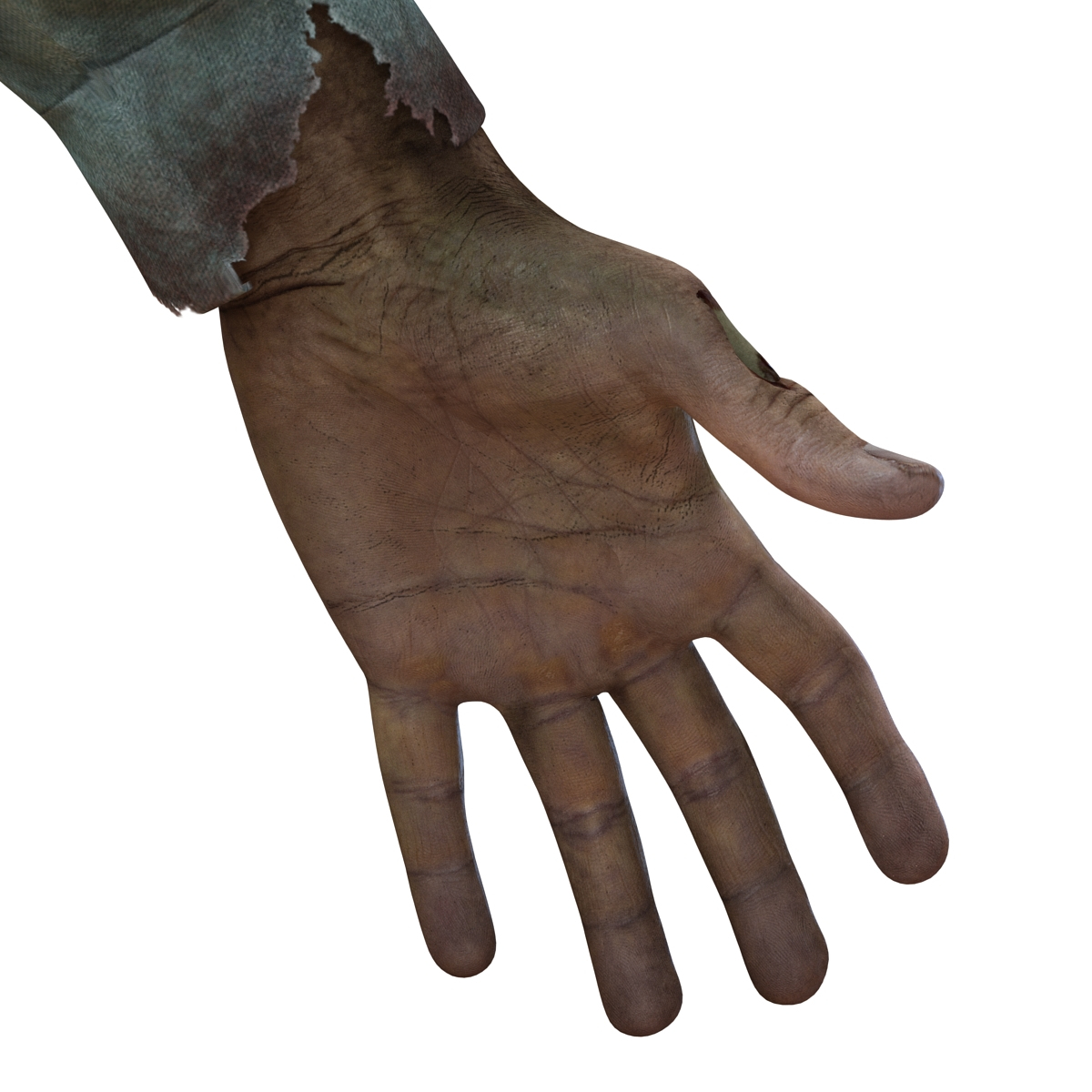 zombie hair modeled 3d model