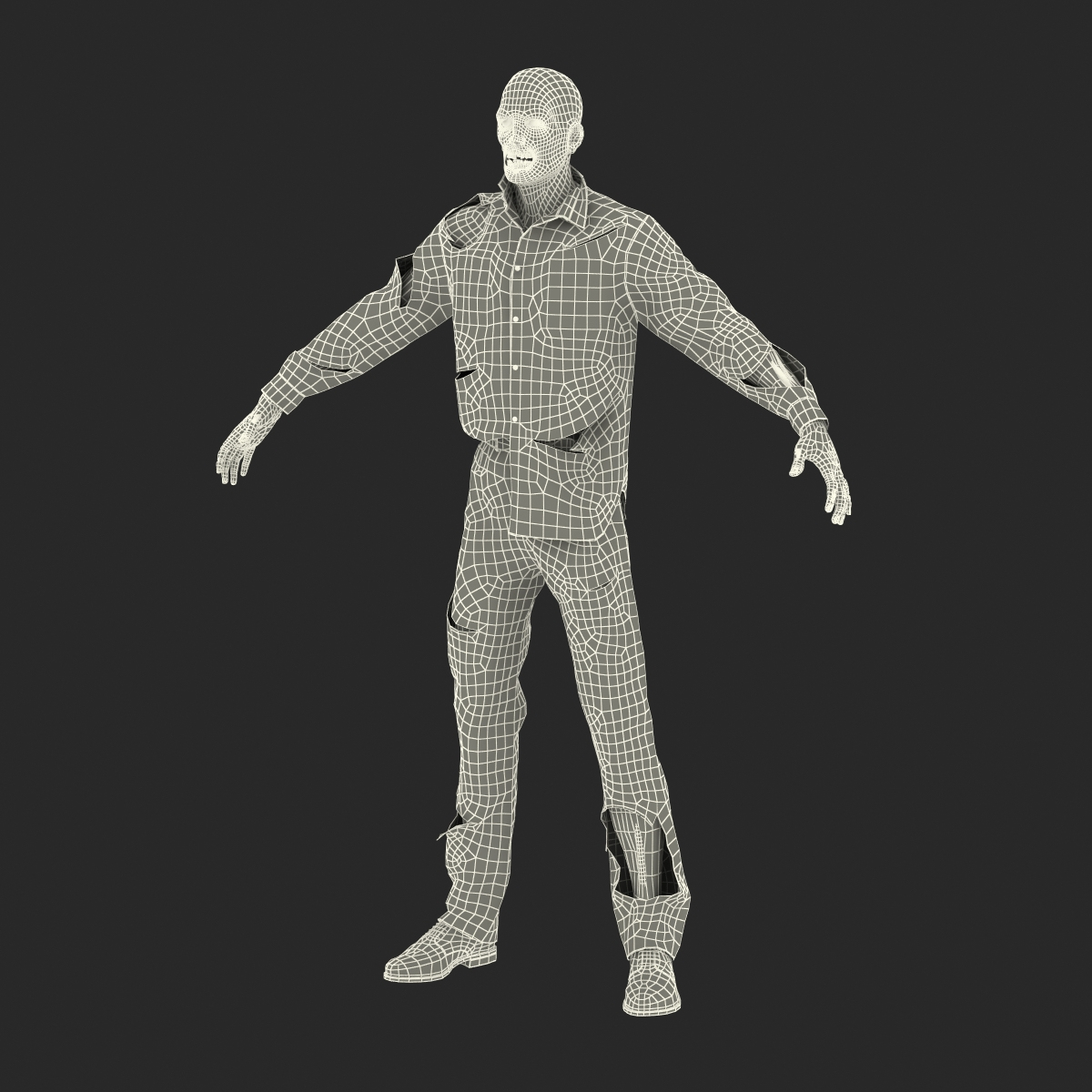 zombie hair modeled 3d model