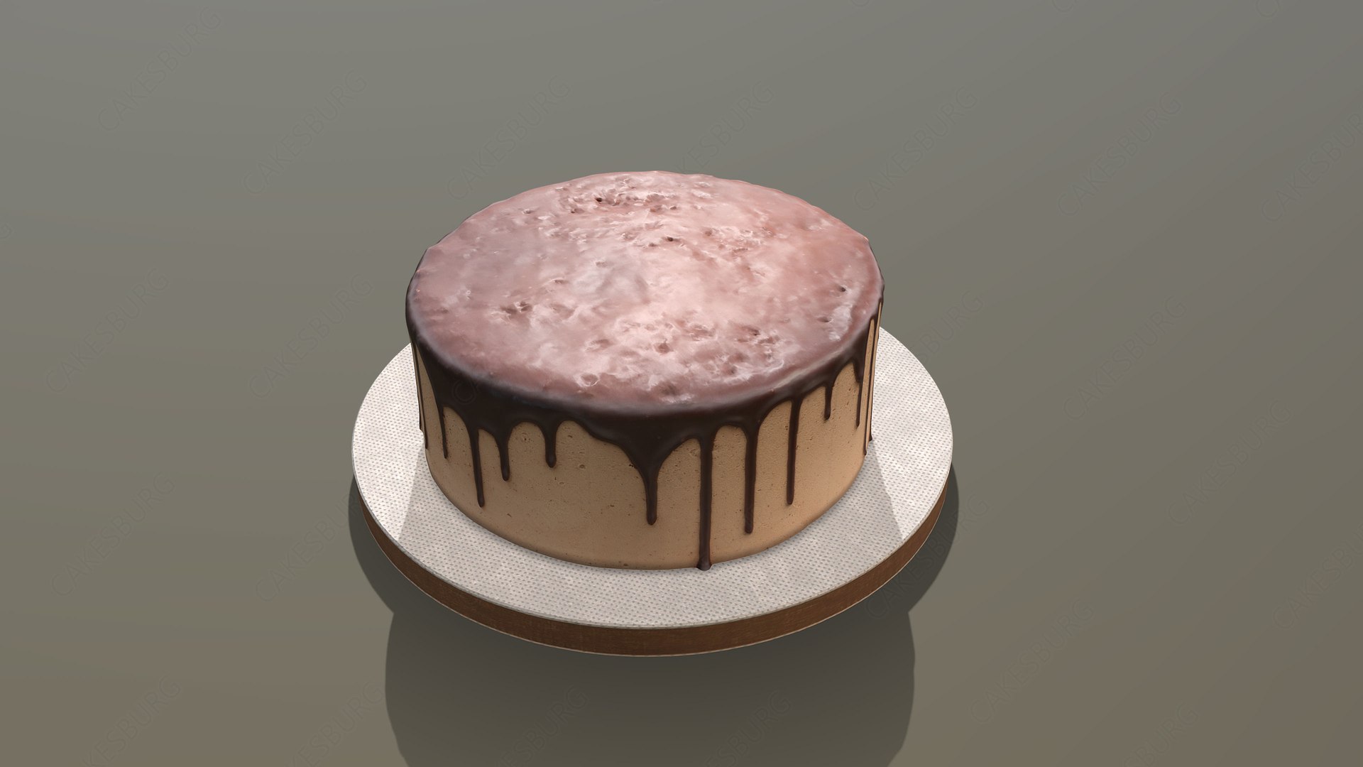 Plain Chocolate Drip Cake 3D model - TurboSquid 1888906
