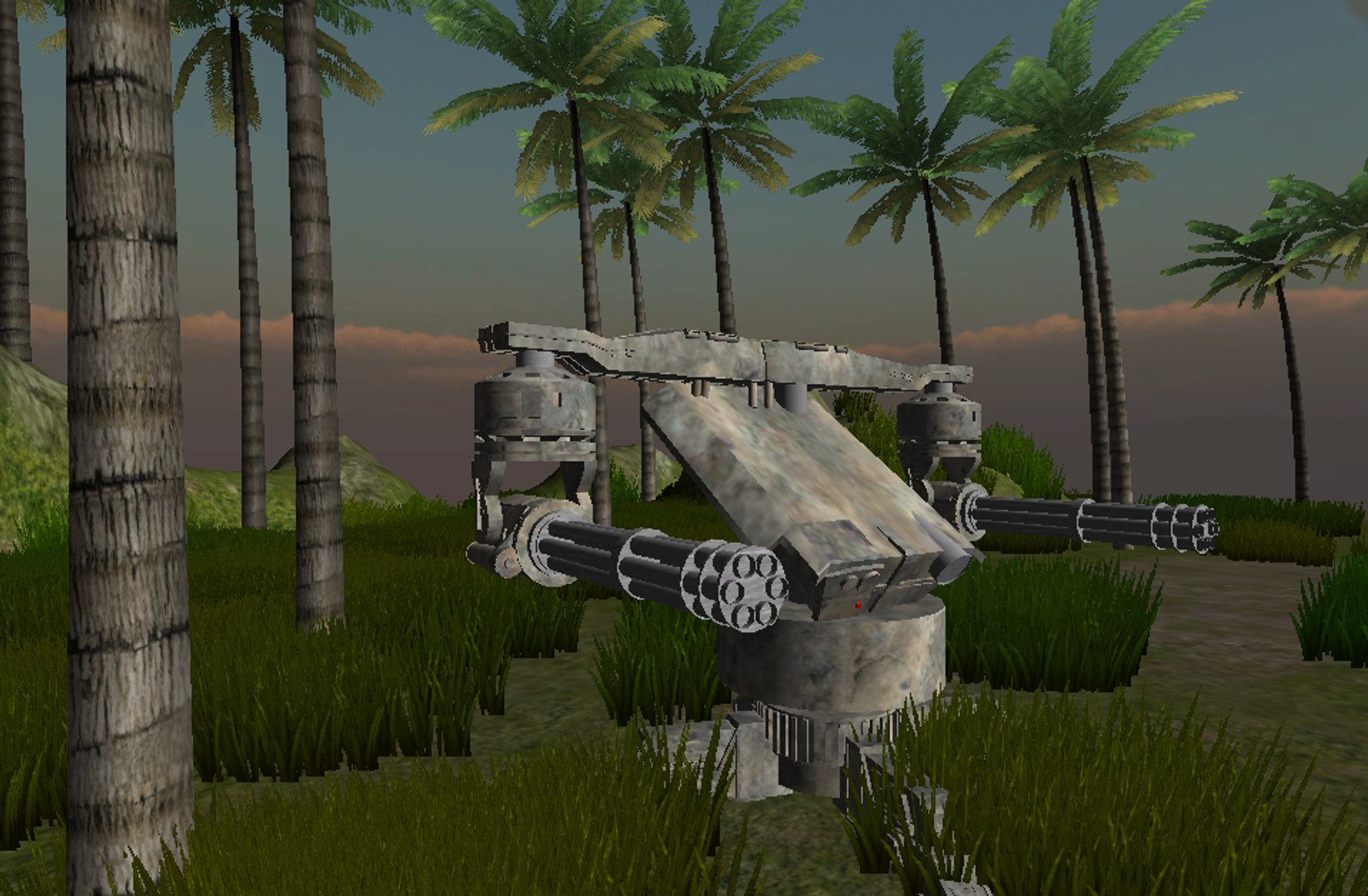 3d Model Turret Gun Polygons