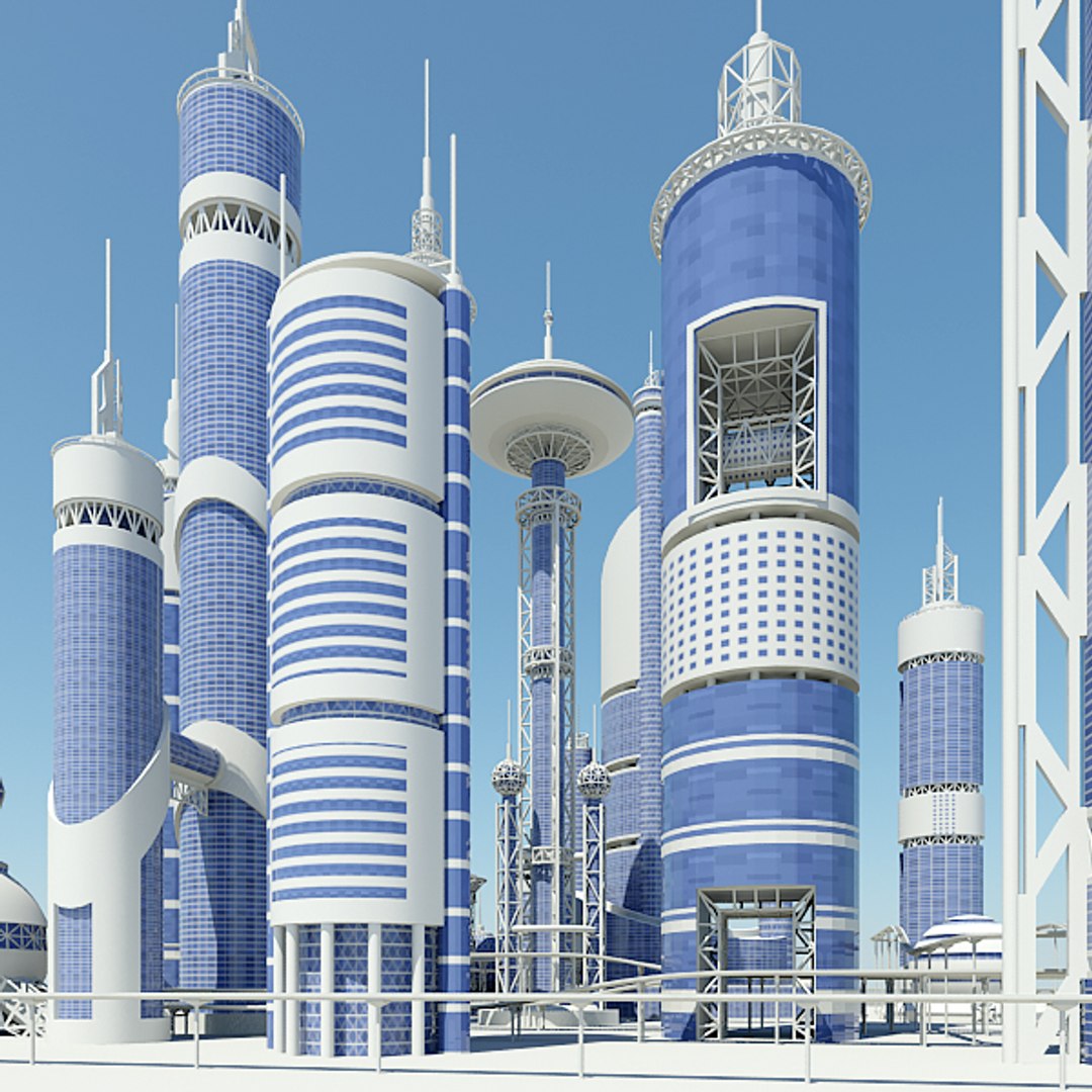 3d Futuristic Buildings Model