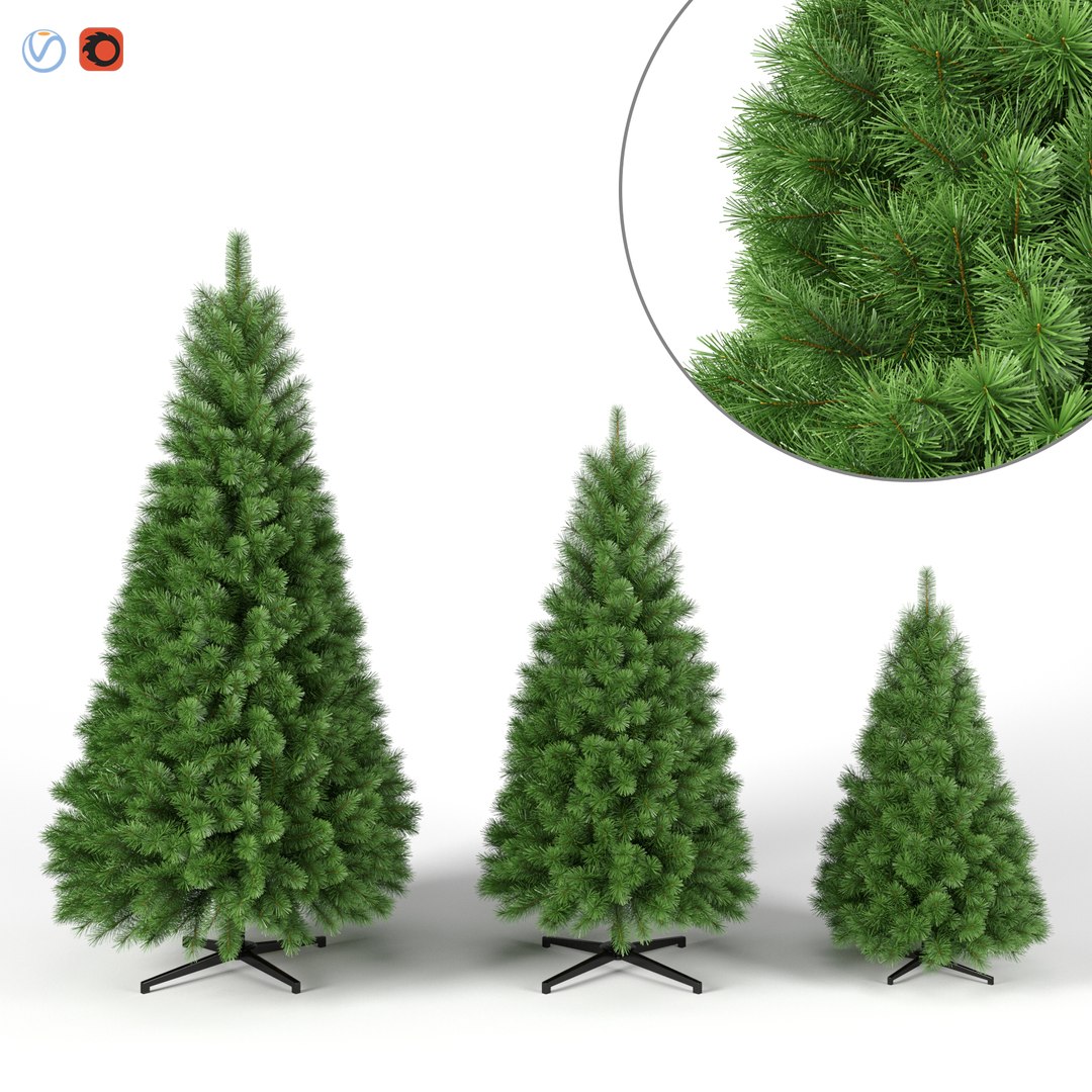 3D Model Christmas Tree Set 1 - TurboSquid 1814540