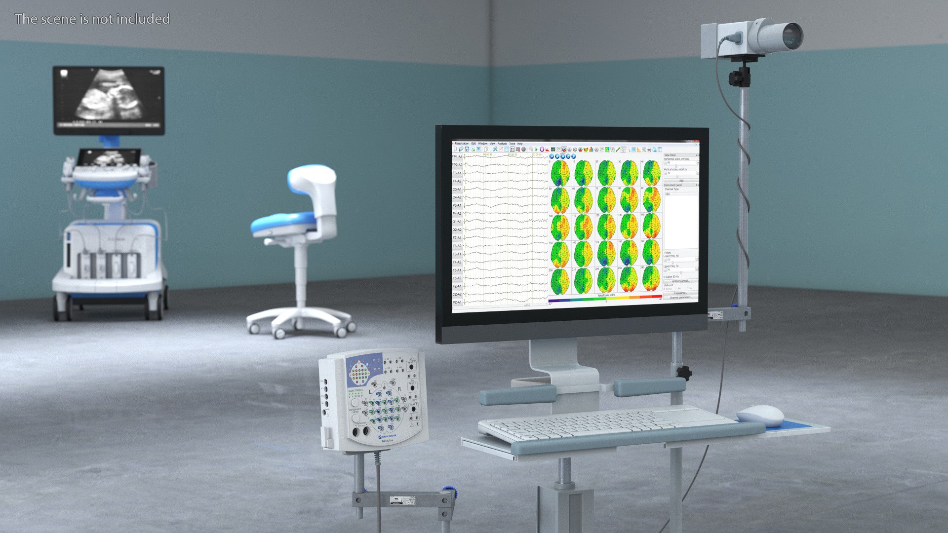 3D Electroencephalography EEG Machine - TurboSquid 2136675