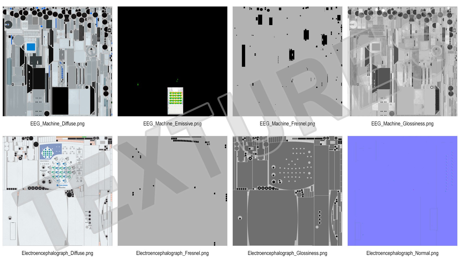 3D Electroencephalography EEG Machine - TurboSquid 2136675