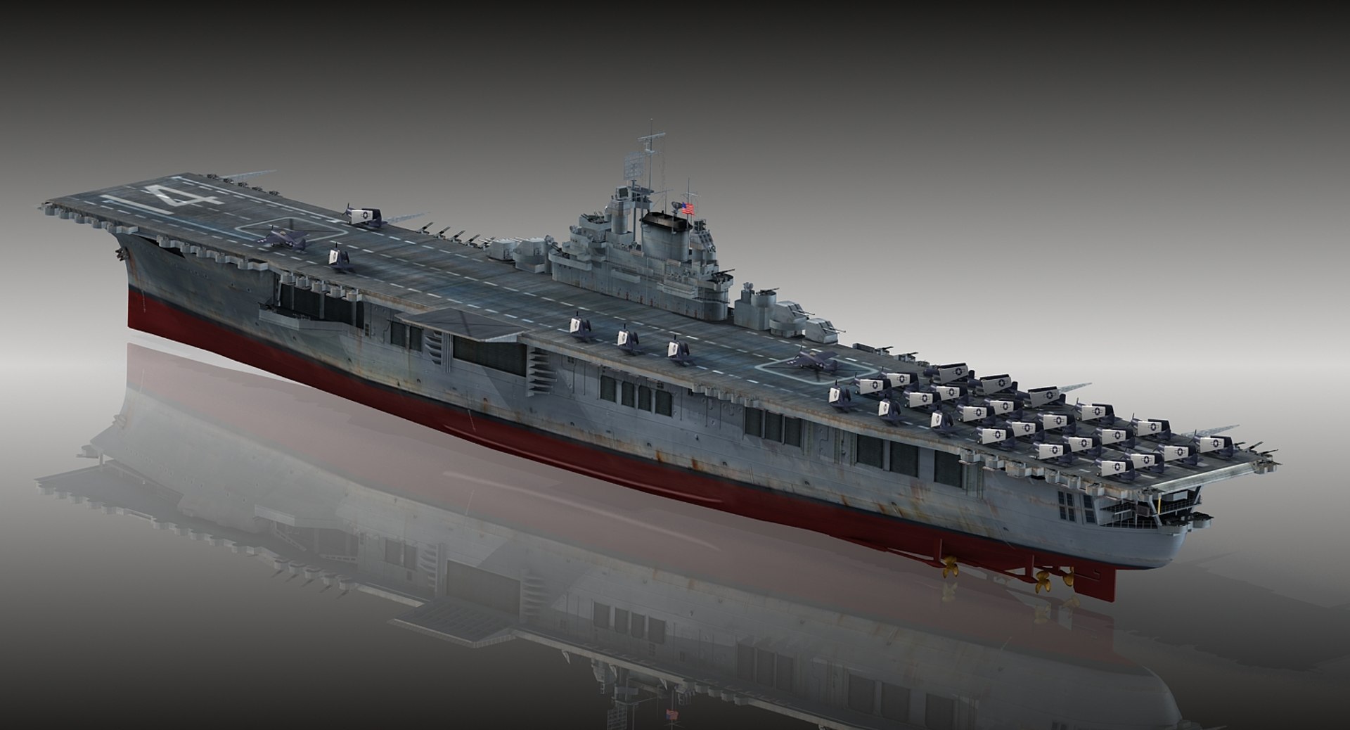 3D uss ticonderoga cv-14 cv - TurboSquid 1413884