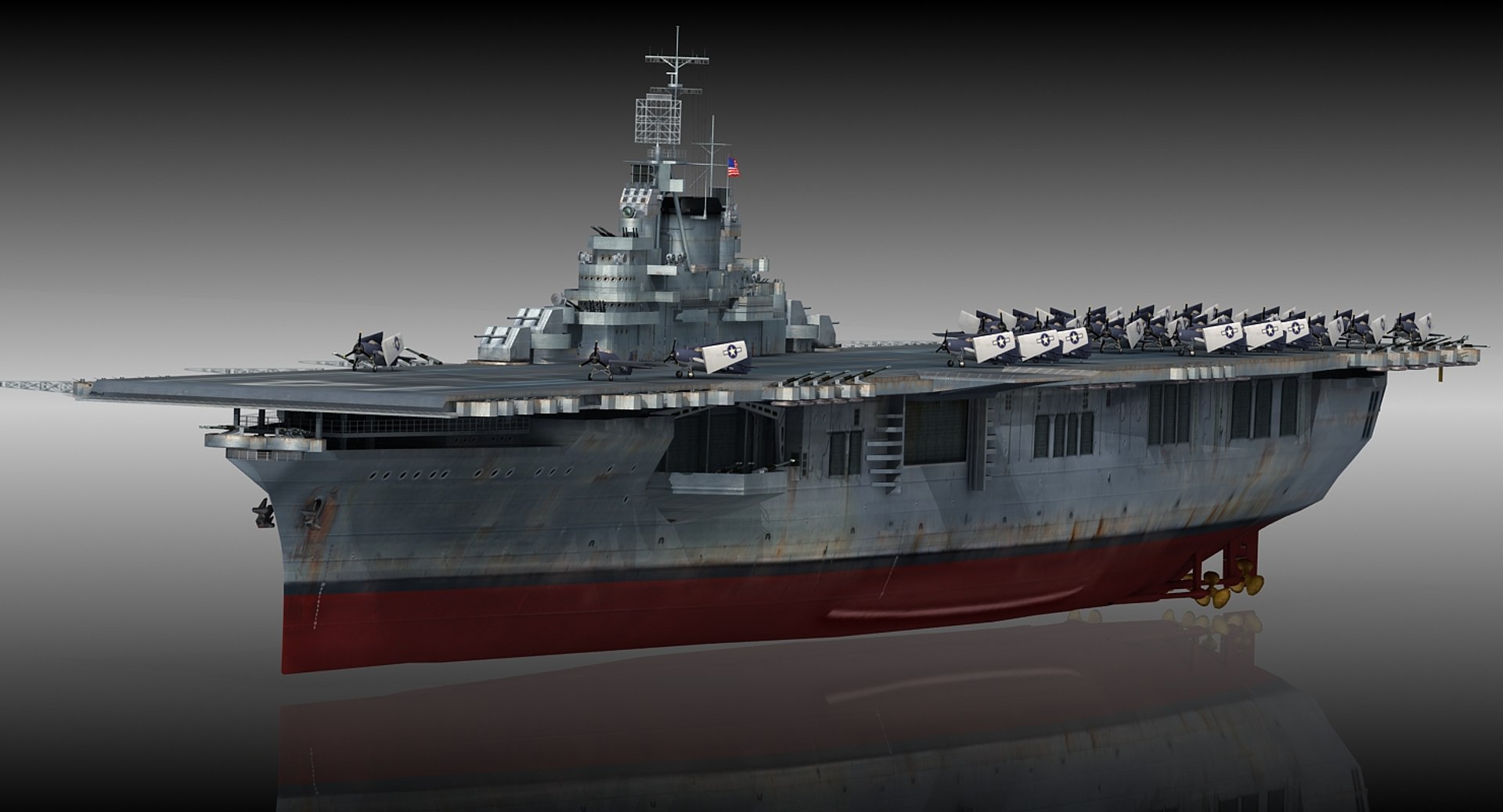 3D uss ticonderoga cv-14 cv - TurboSquid 1413884