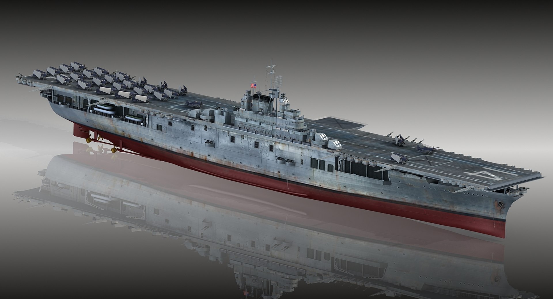 3D uss ticonderoga cv-14 cv - TurboSquid 1413884
