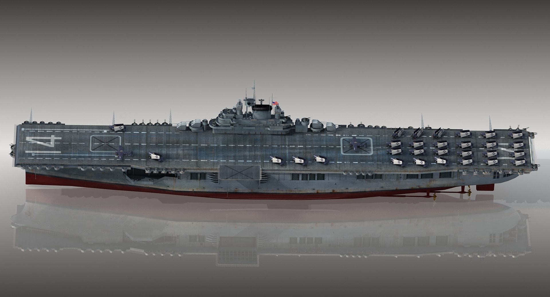3D uss ticonderoga cv-14 cv - TurboSquid 1413884
