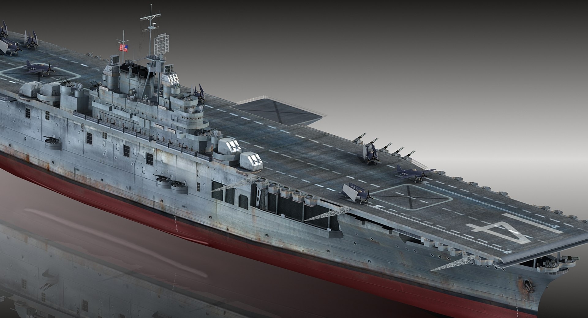 3D uss ticonderoga cv-14 cv - TurboSquid 1413884