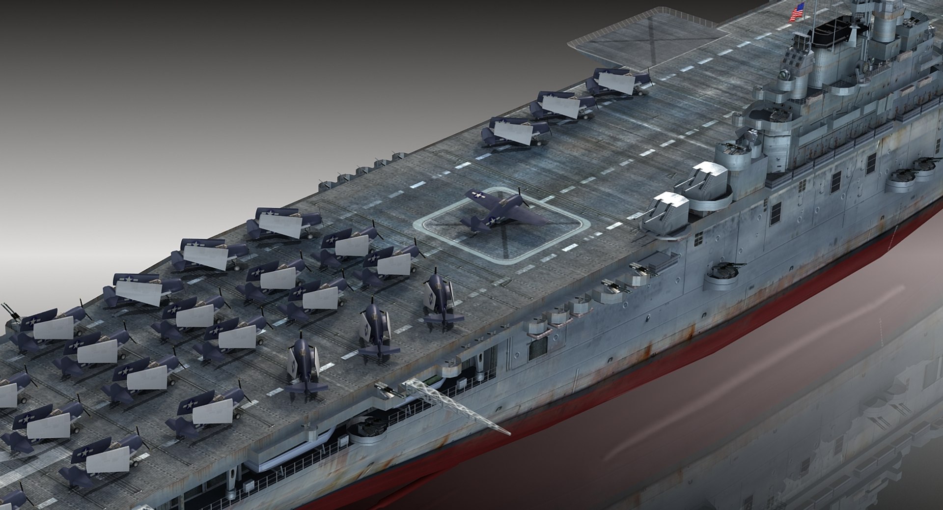 3D uss ticonderoga cv-14 cv - TurboSquid 1413884