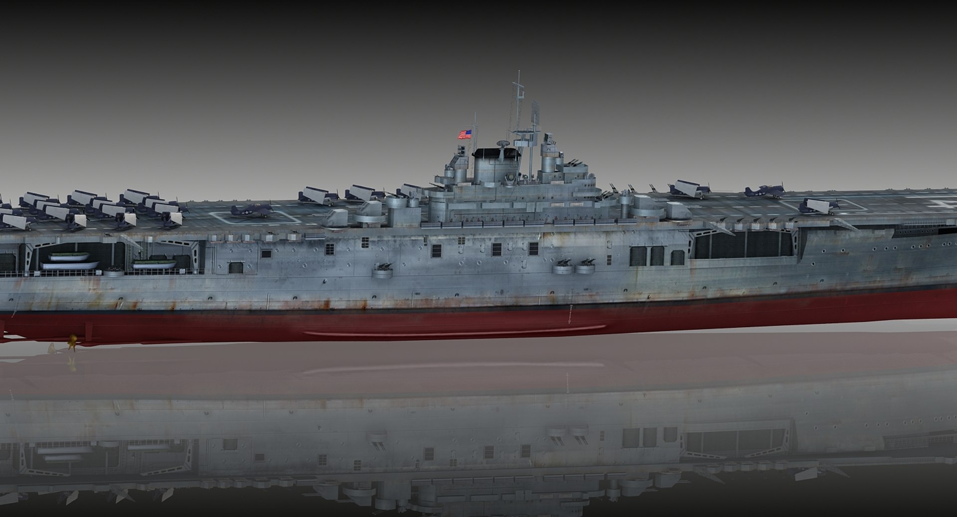 3D uss ticonderoga cv-14 cv - TurboSquid 1413884