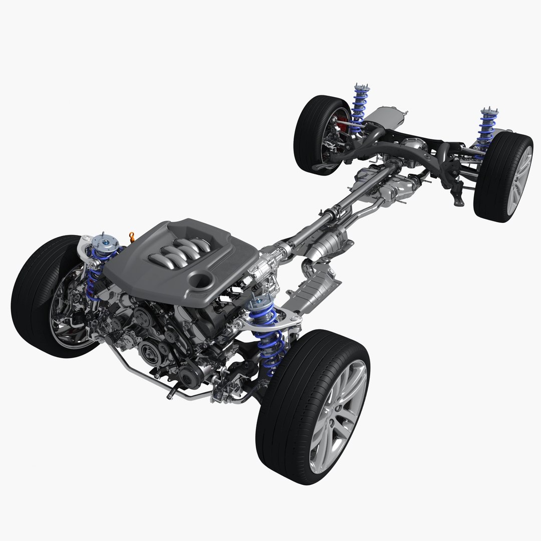 Car Chassis With Engine Collection Model - TurboSquid 2053129