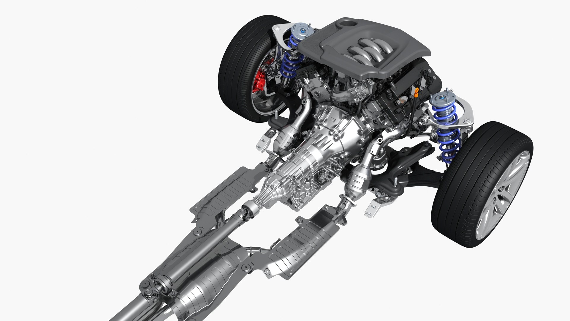 Car Chassis With Engine Collection Model - TurboSquid 2053129