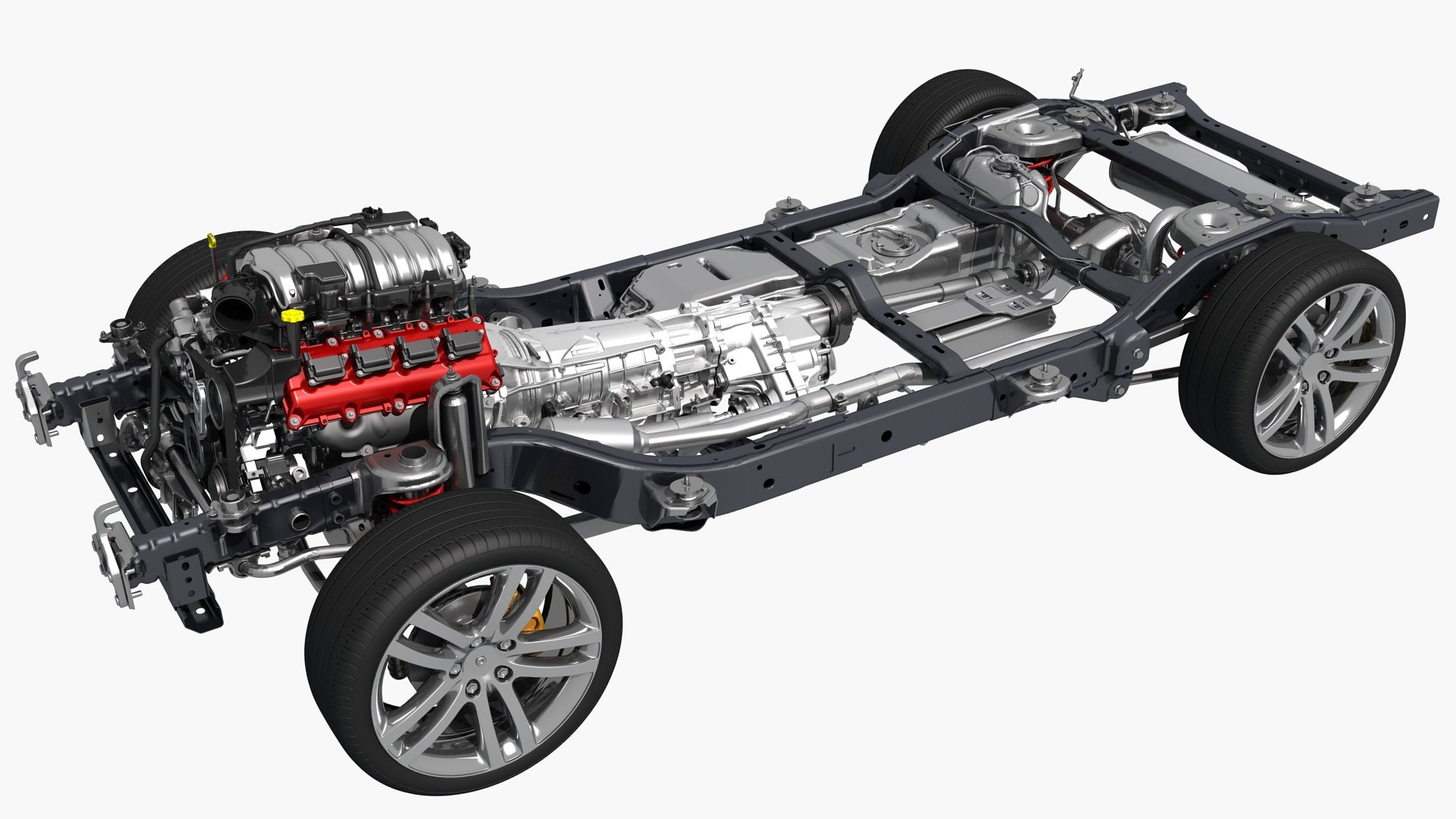 Car Chassis with Engine collection model - TurboSquid 2053129