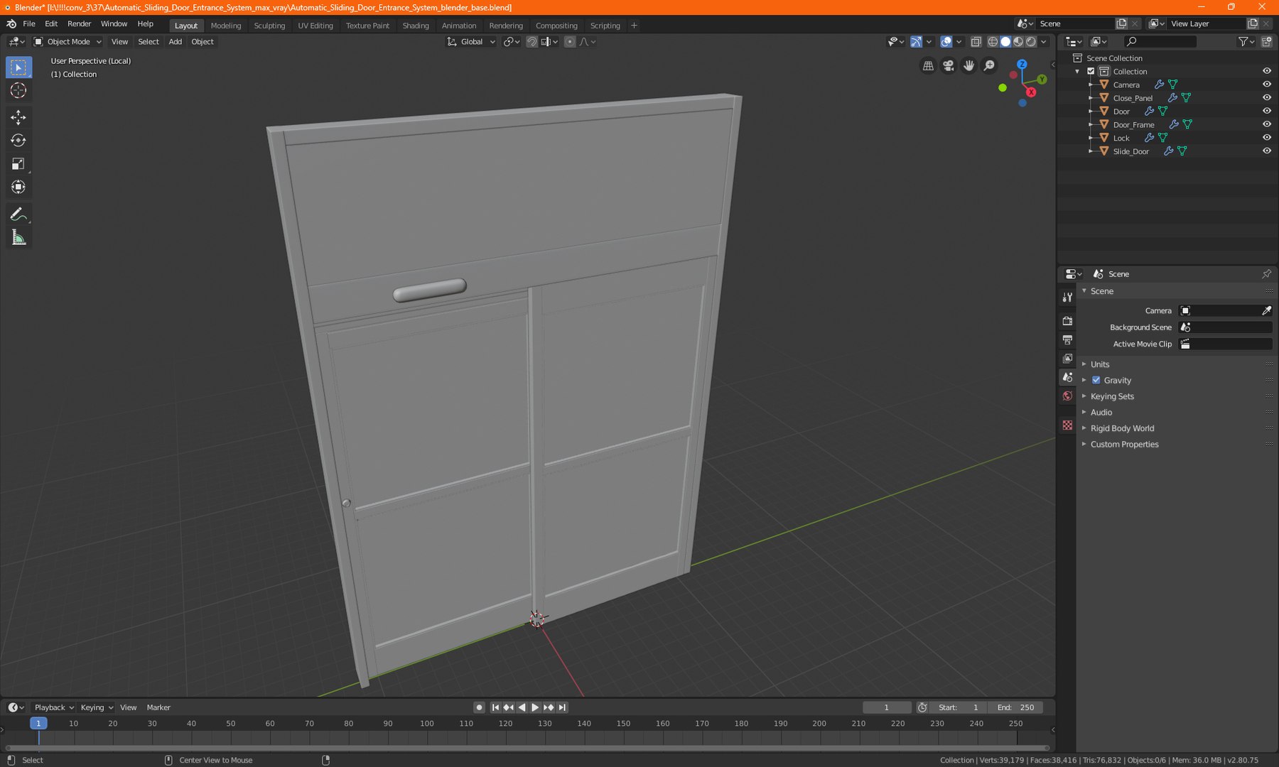 3D Concealed Sliding Door System Model - TurboSquid 2040947