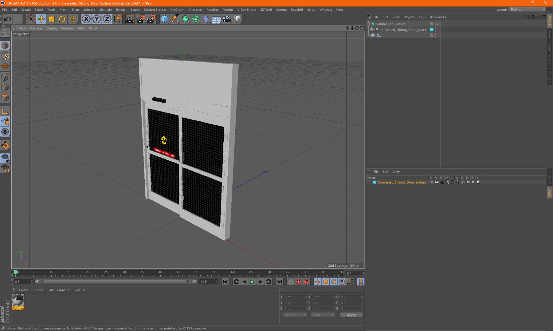 3D Concealed Sliding Door System Model - TurboSquid 2040947