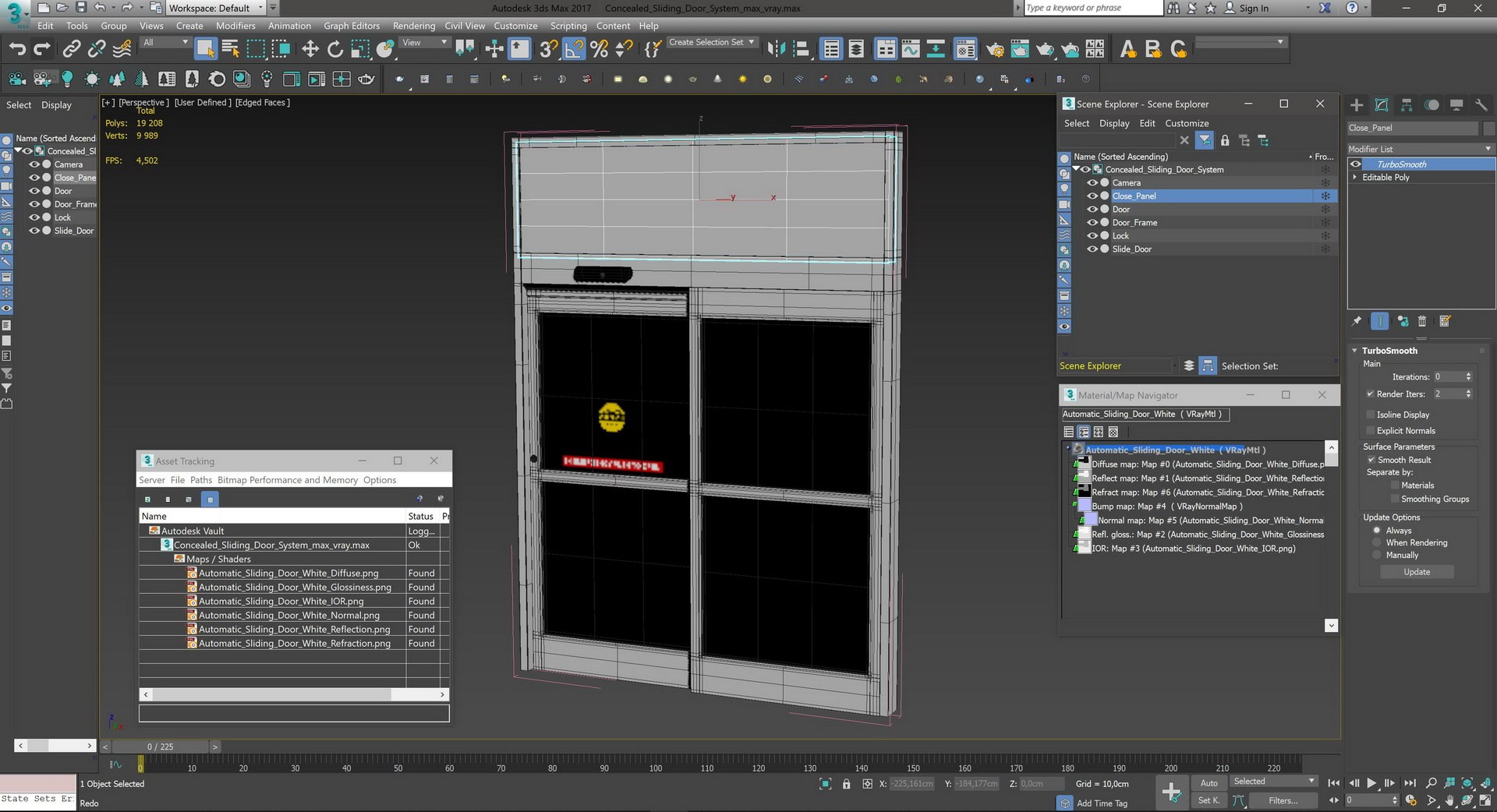 3D Concealed Sliding Door System Model - TurboSquid 2040947