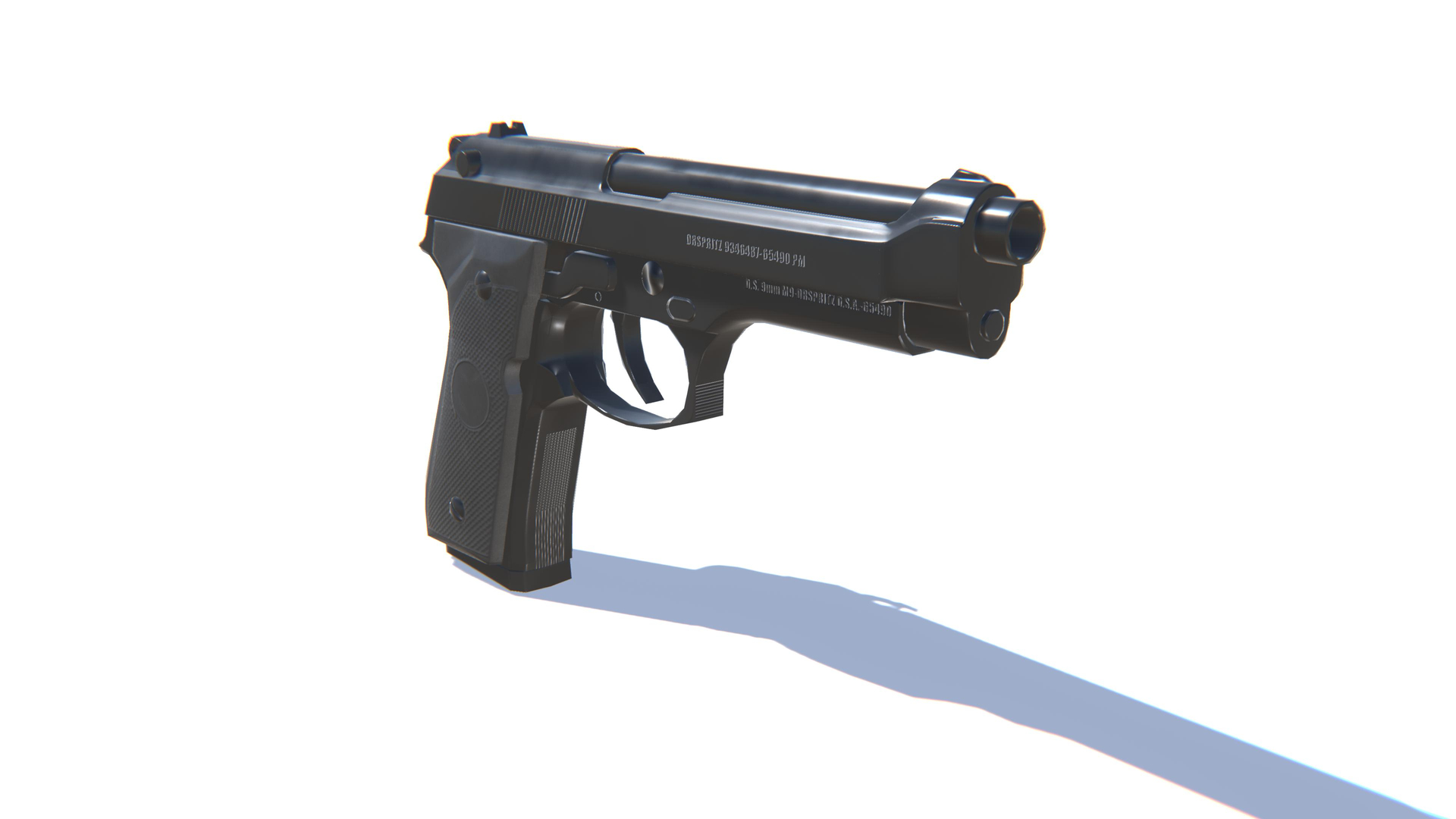 3D M9 Pistol Low-poly Model - TurboSquid 1800804