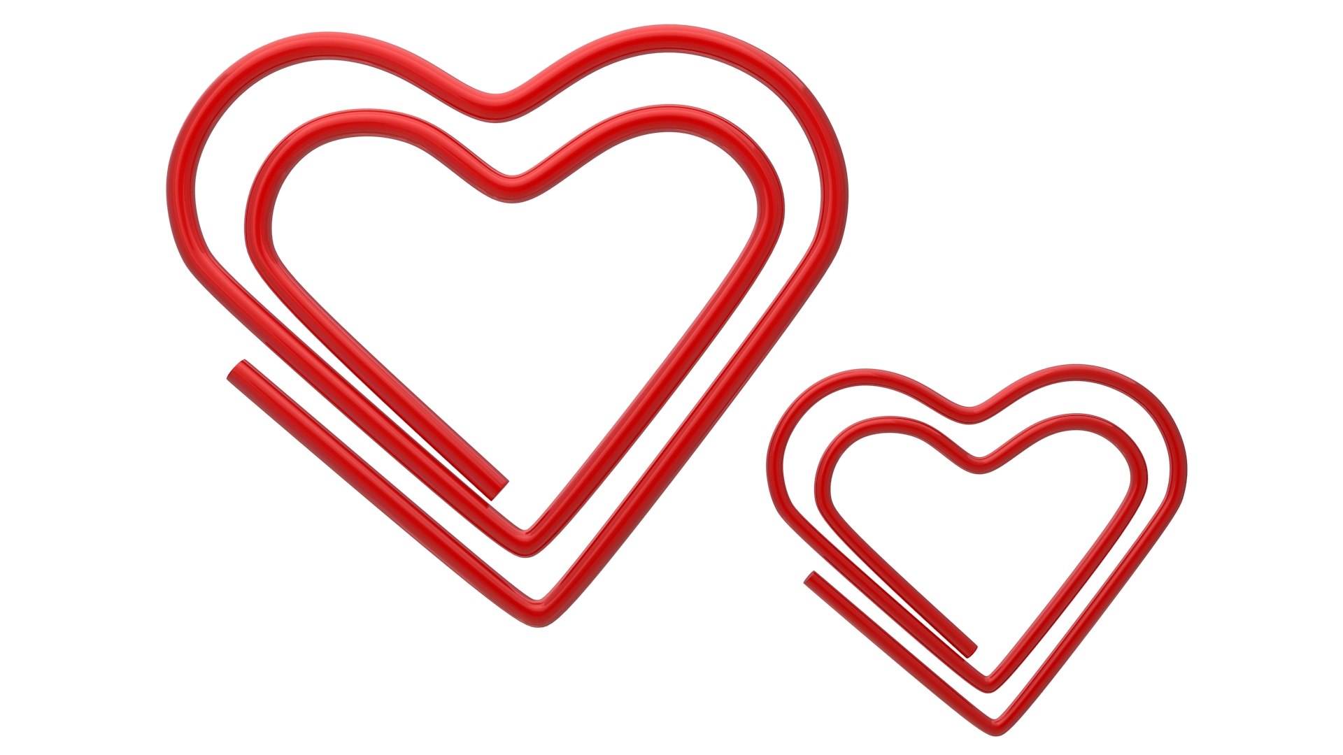 Paper Clip Heart Shape Collection model - TurboSquid 1984321