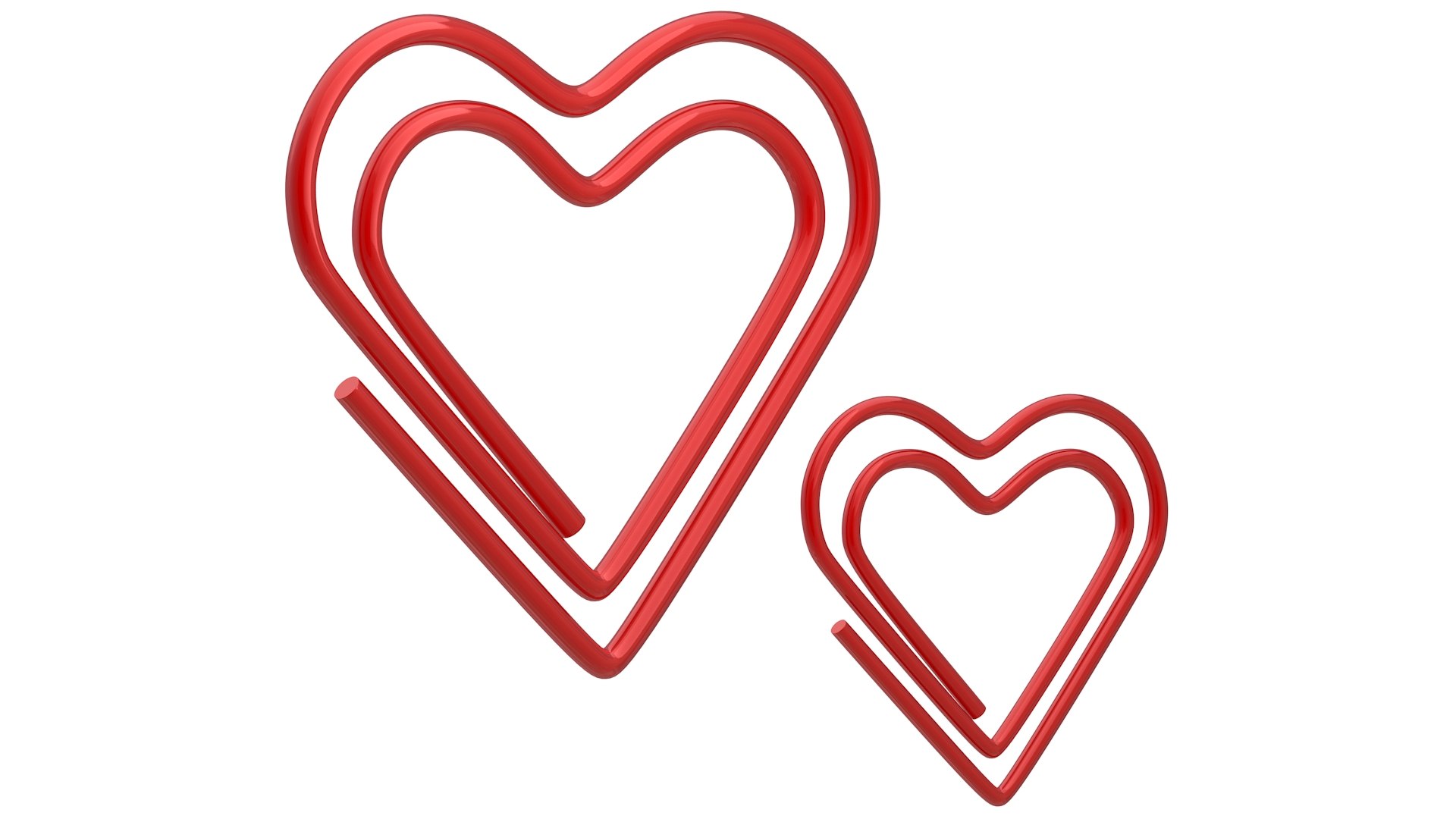 Paper Clip Heart Shape Collection model - TurboSquid 1984321