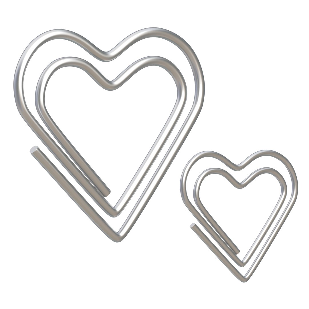 Paper Clip Heart Shape Collection model - TurboSquid 1984321