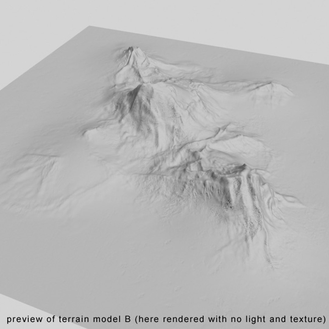 3d mountains landscape terrain model