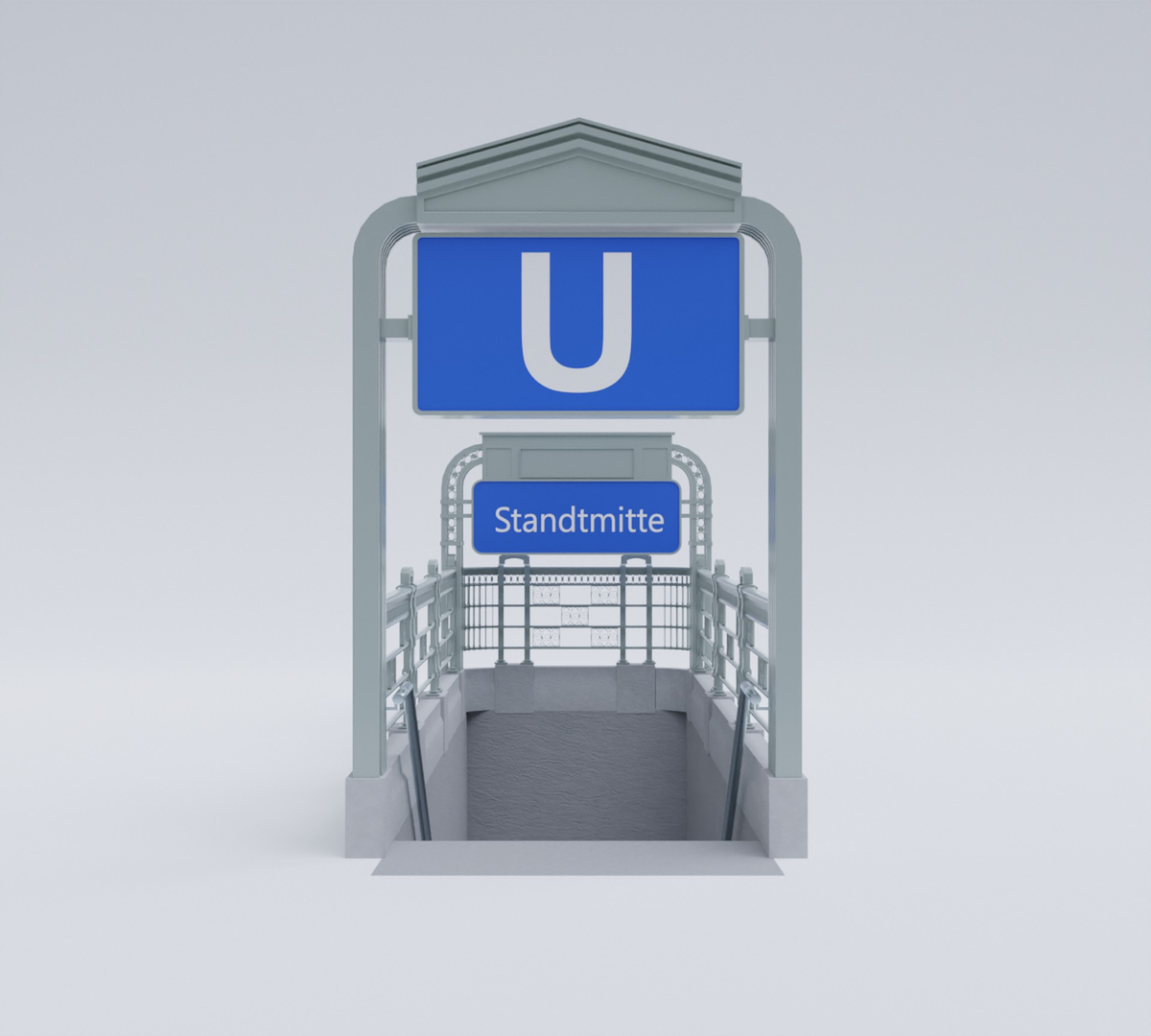 German Berlin Subway Entrance 3D Model - TurboSquid 1869456