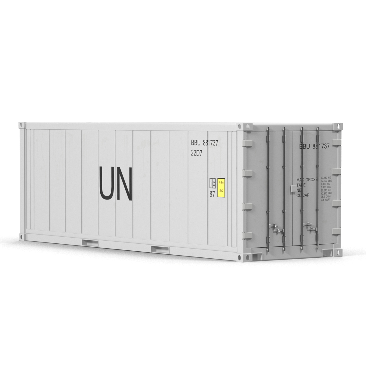 3d model iso refrigerated container