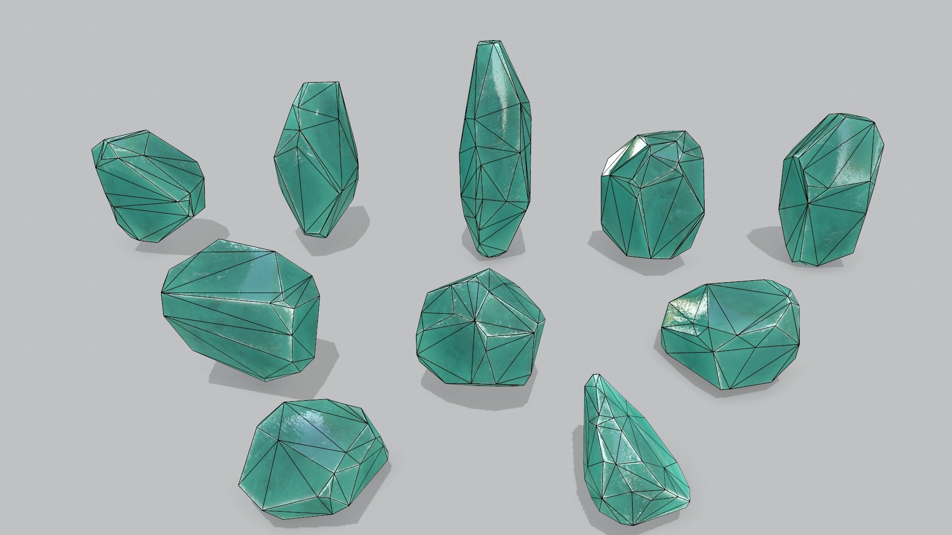 3D crystal set - TurboSquid 2177571