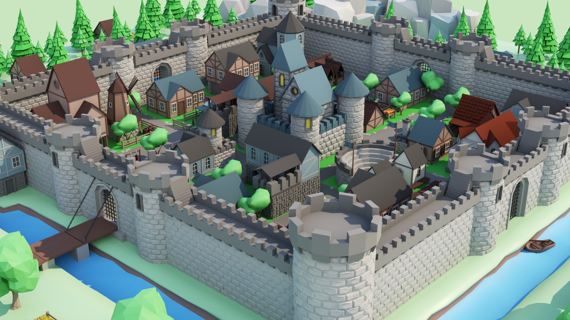 3D Tile Pack Castle - TurboSquid 1828053