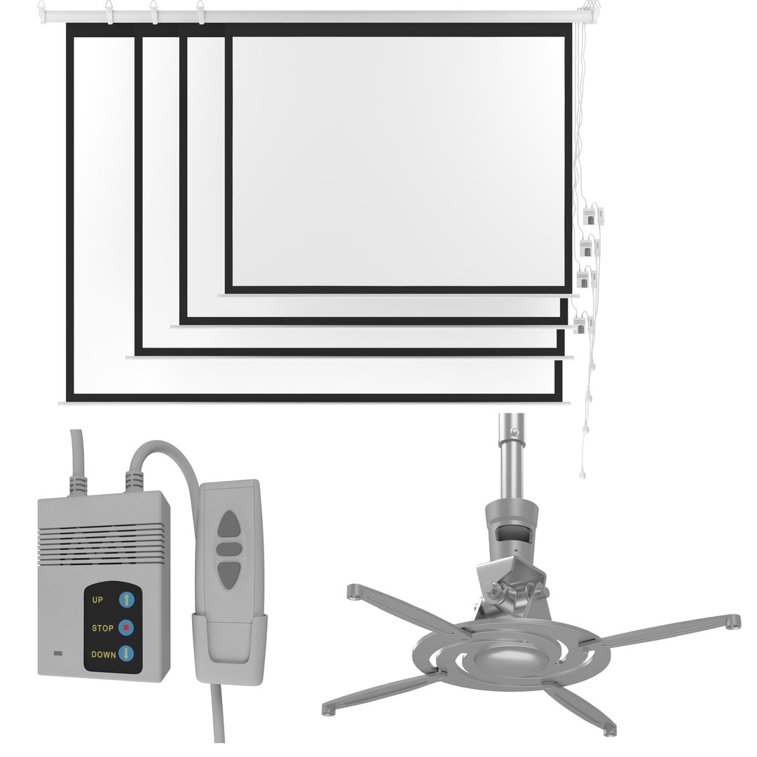 3D Projector Sony VPL DX221 With Screen Set 3DStudio - TurboSquid 1854923